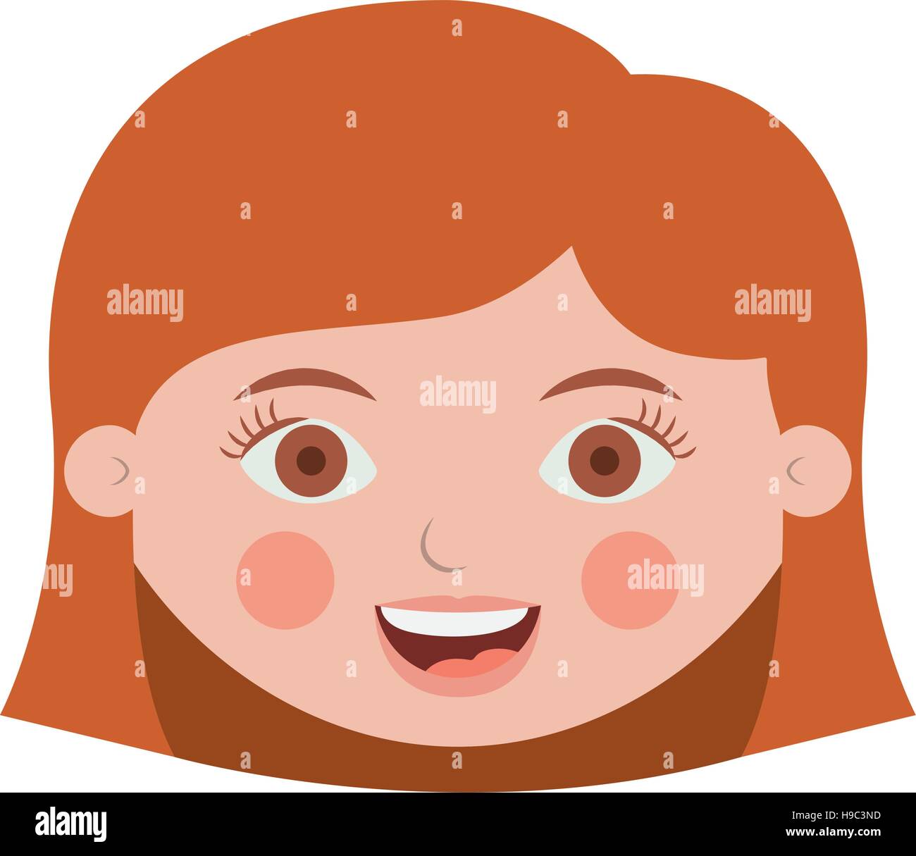 Teen with brown hair and eyes Stock Vector Images - Alamy