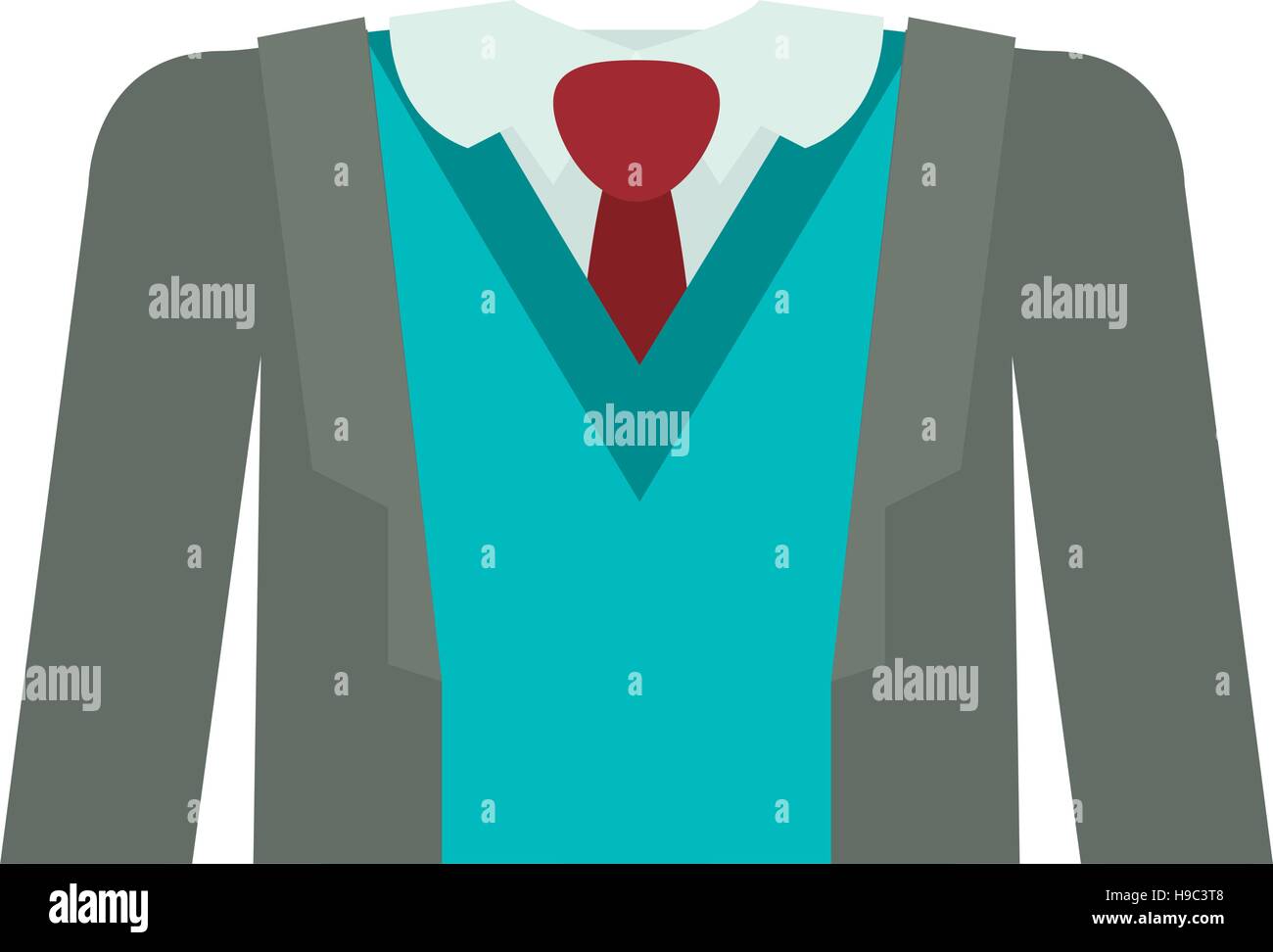 full formal attire with tie vector illustration Stock Vector Image ...