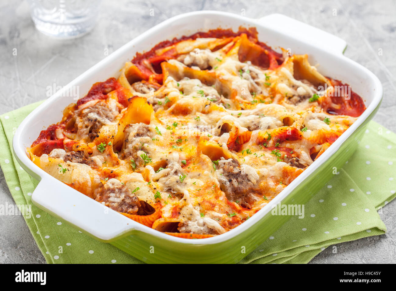 Italian style stuffed pasta shells Stock Photo - Alamy