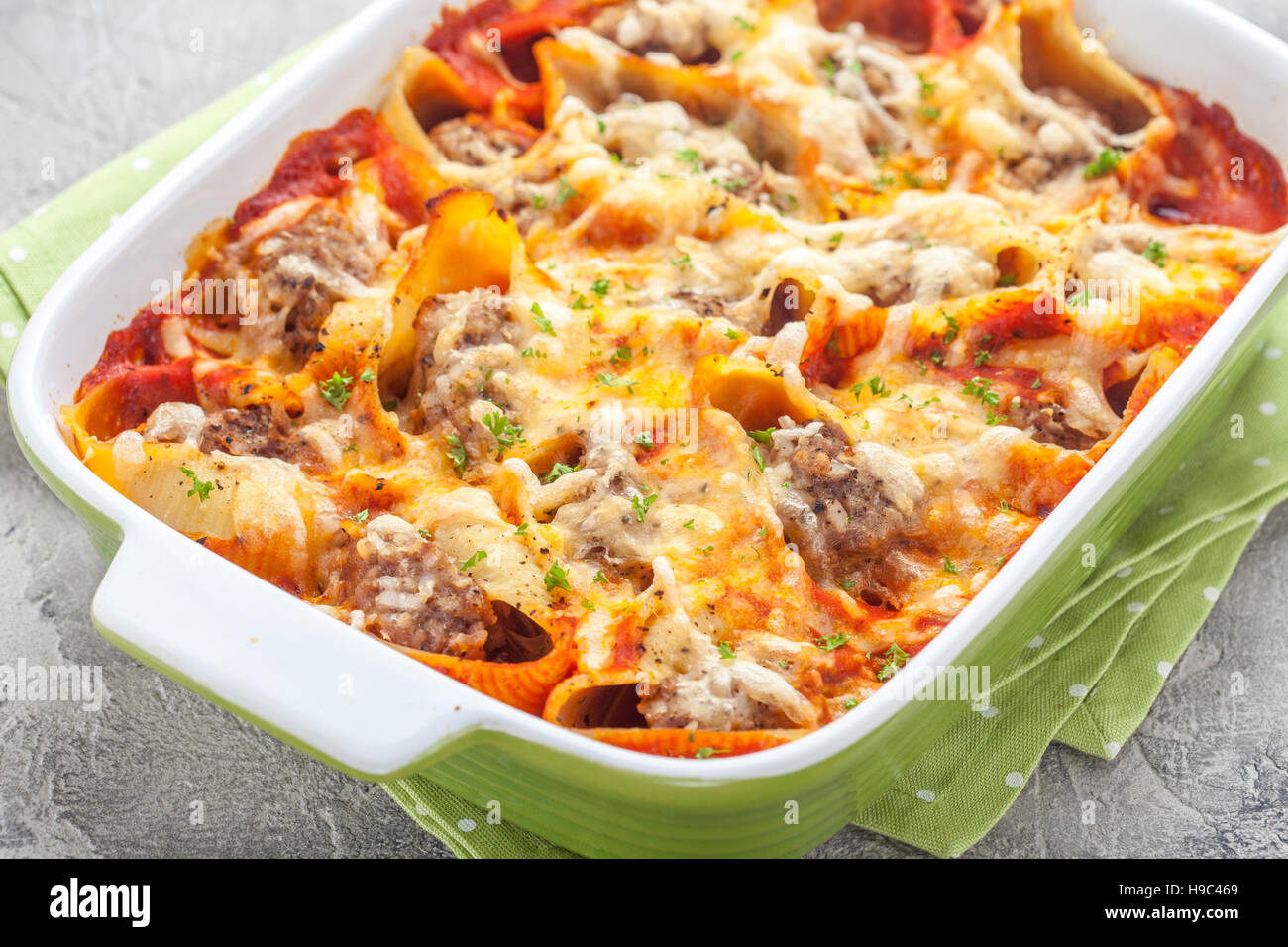 Italian style stuffed pasta shells Stock Photo - Alamy