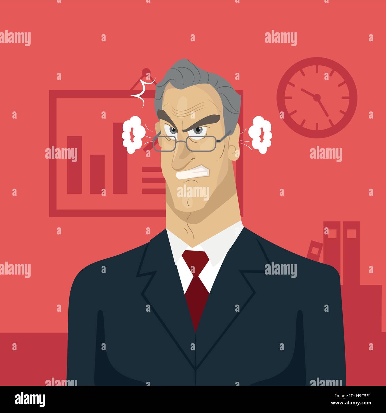 Angry boss in office Stock Vector Image & Art - Alamy