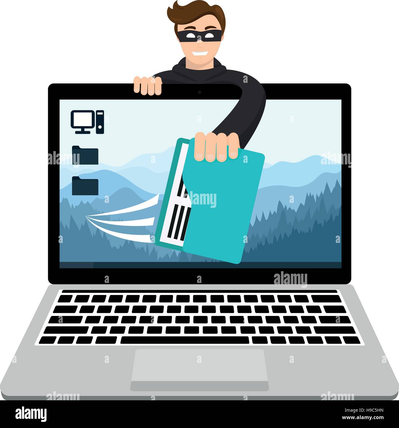 Hacker breaks into computer and data theft Stock Vector Image & Art - Alamy
