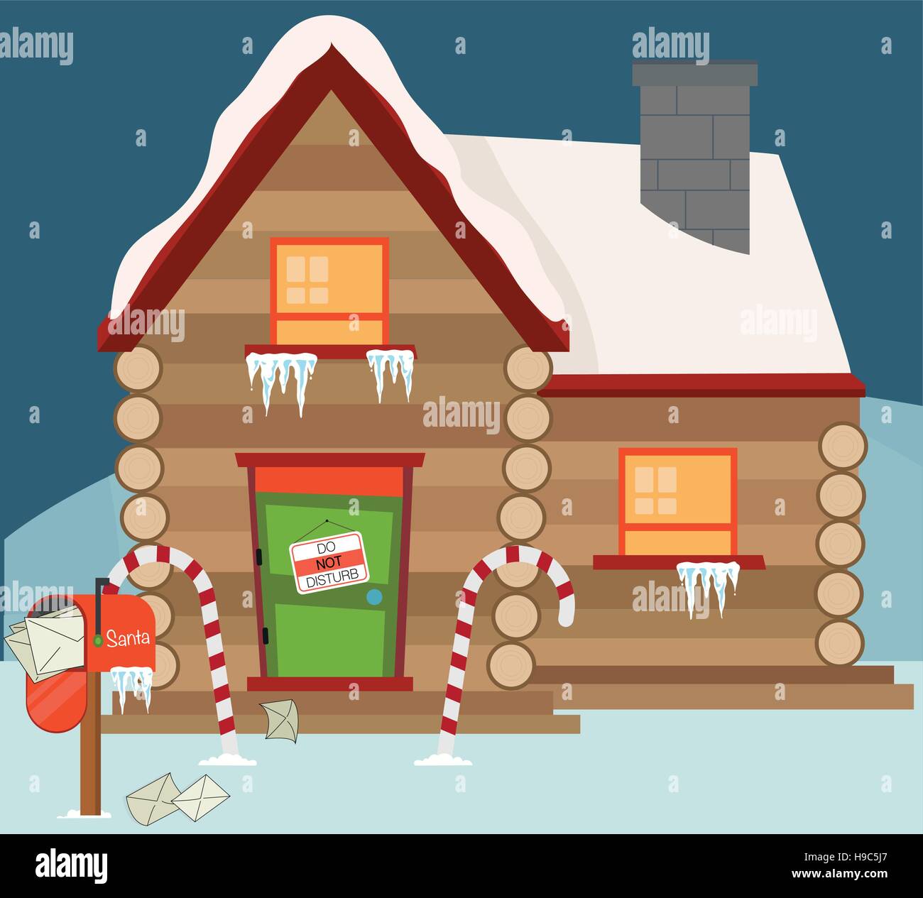 Santa and winter wonderland tree Stock Vector Images - Alamy