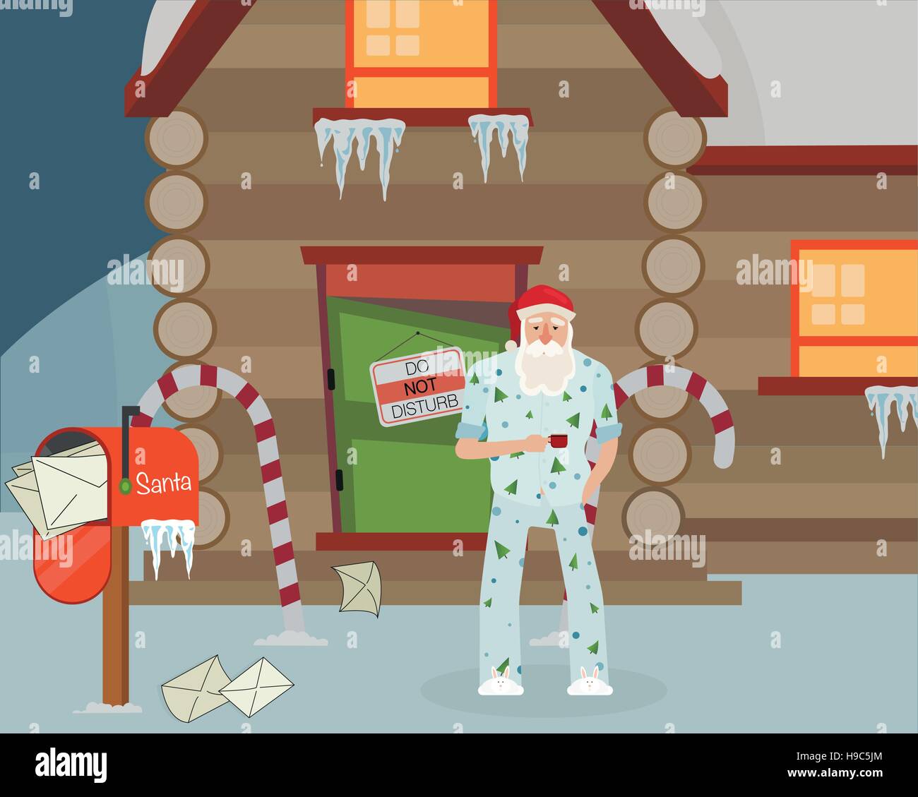 Santa claus mailbox christmas Stock Vector Images - Alamy