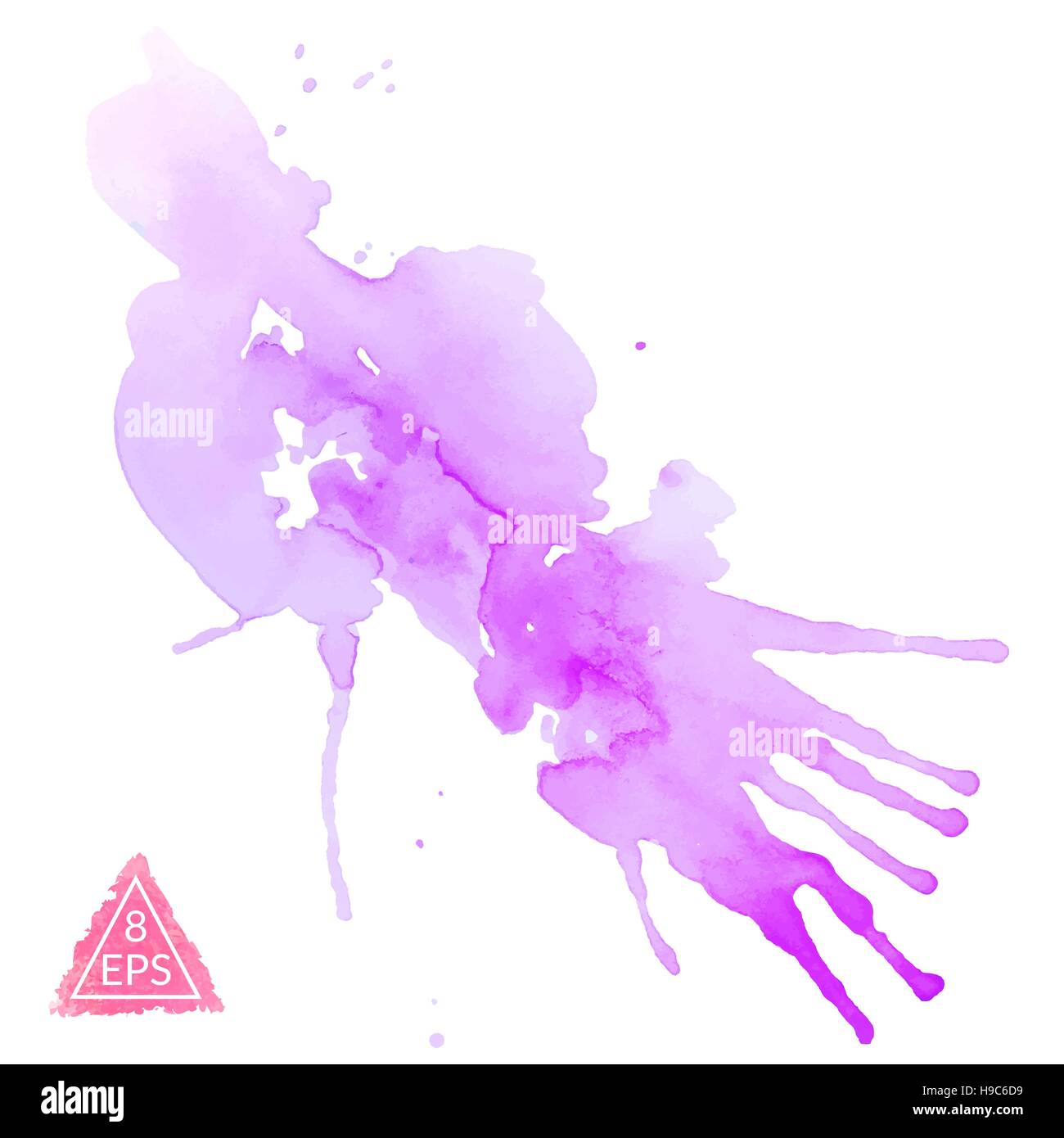 Vector watercolor blot. Hand drawn blot on white background for your ...