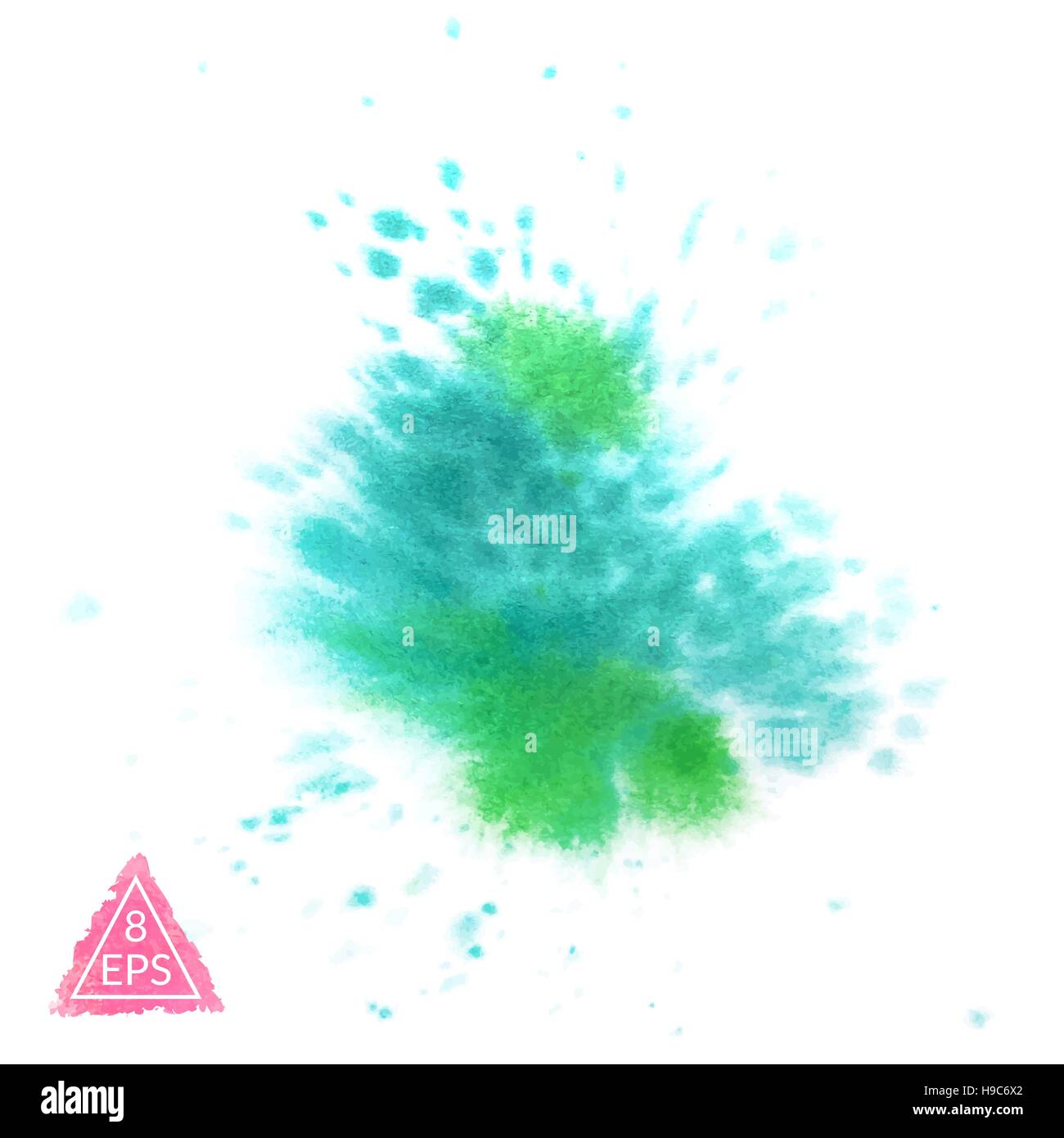 Vector watercolor blot. Hand drawn blot on white background for your ...