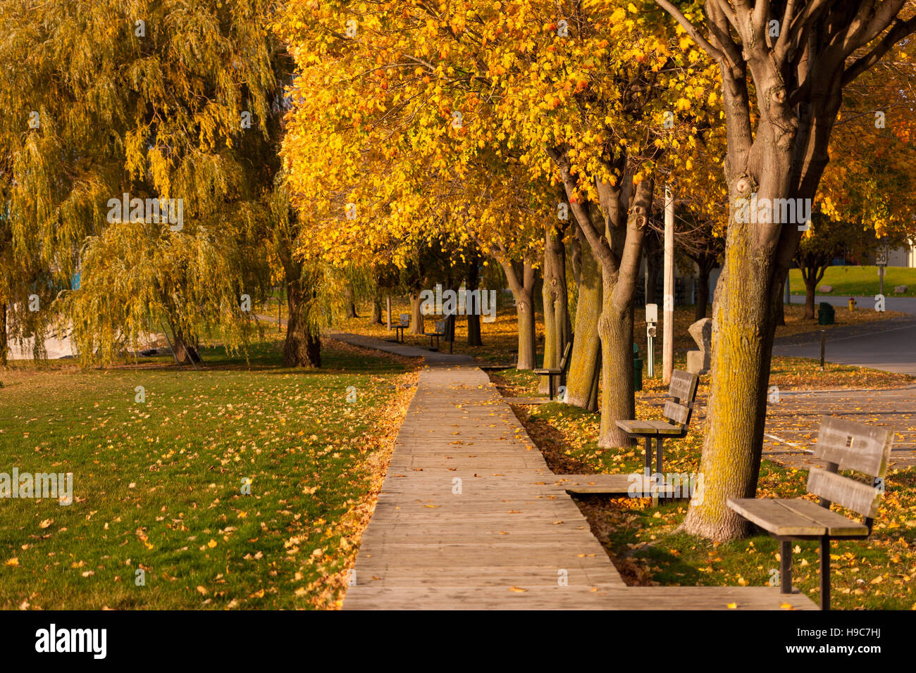 The boardwalk along the waterfront in Goderich Ontario, Canada Stock ...
