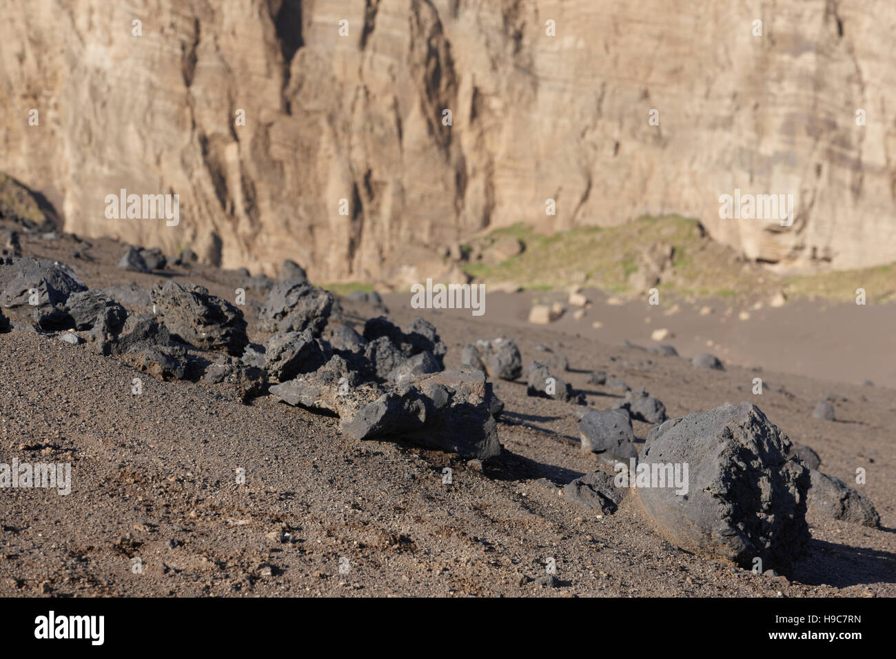 Azores volcanic landscape in Faial island. Ponta dos Capelinhos ...