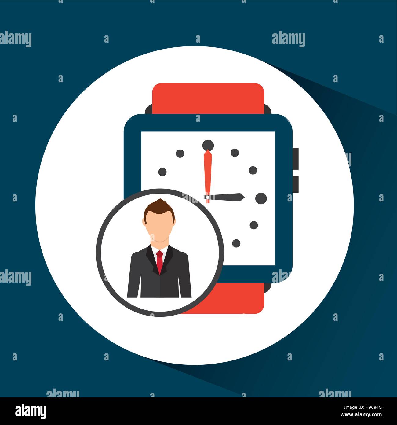 cartoon dad father day watch icon vector illustration eps 10 Stock ...