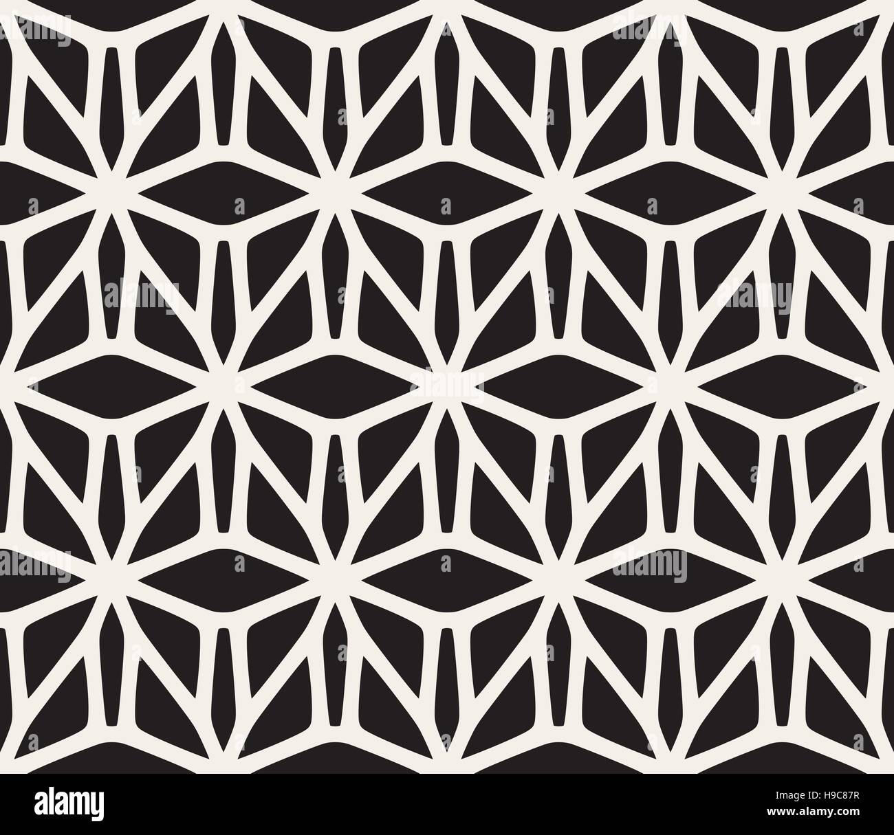 Vector Seamless Black and White Rounded Lace Pattern Stock Vector Image ...