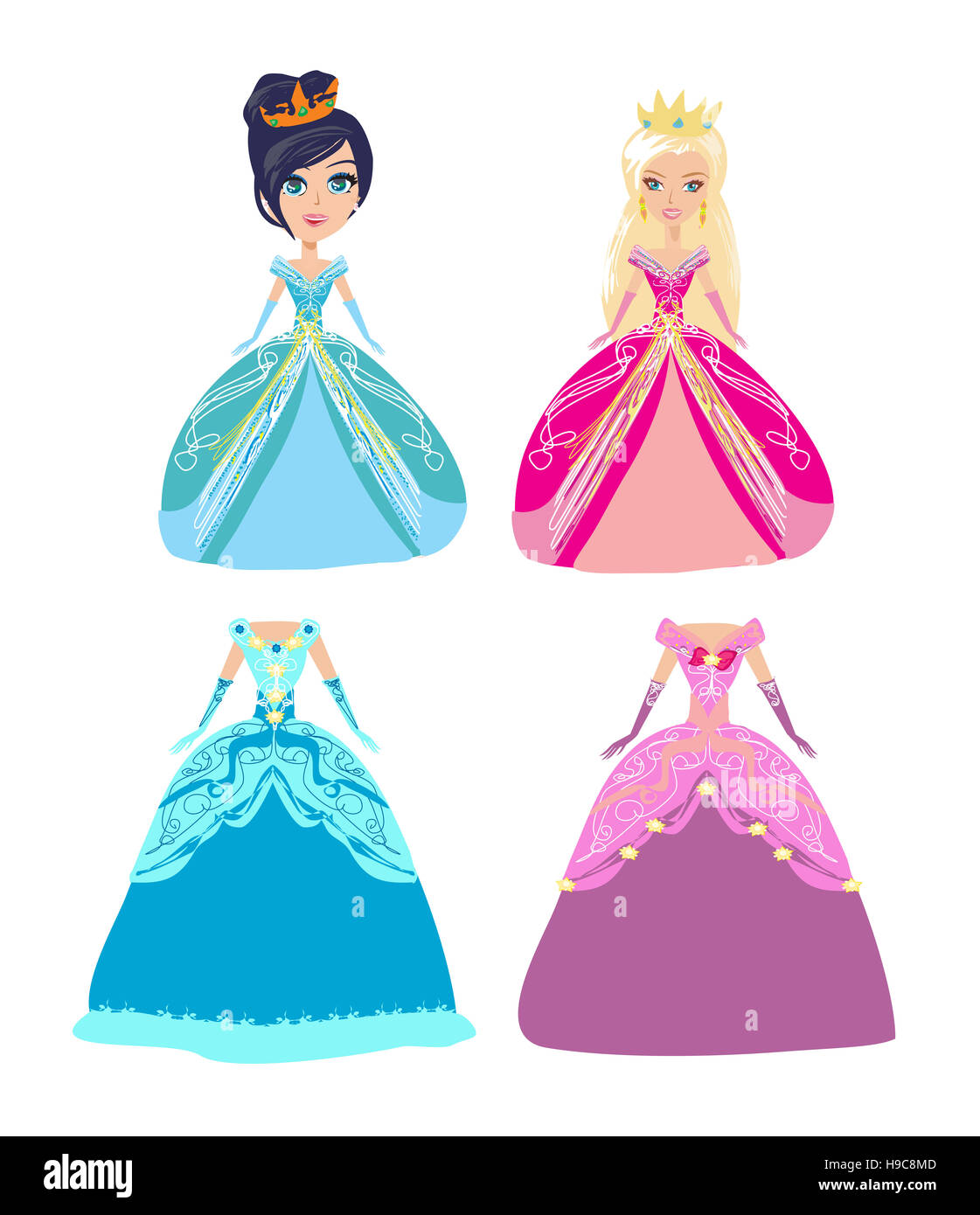 Beautiful princess isolated on white background Stock Photo - Alamy