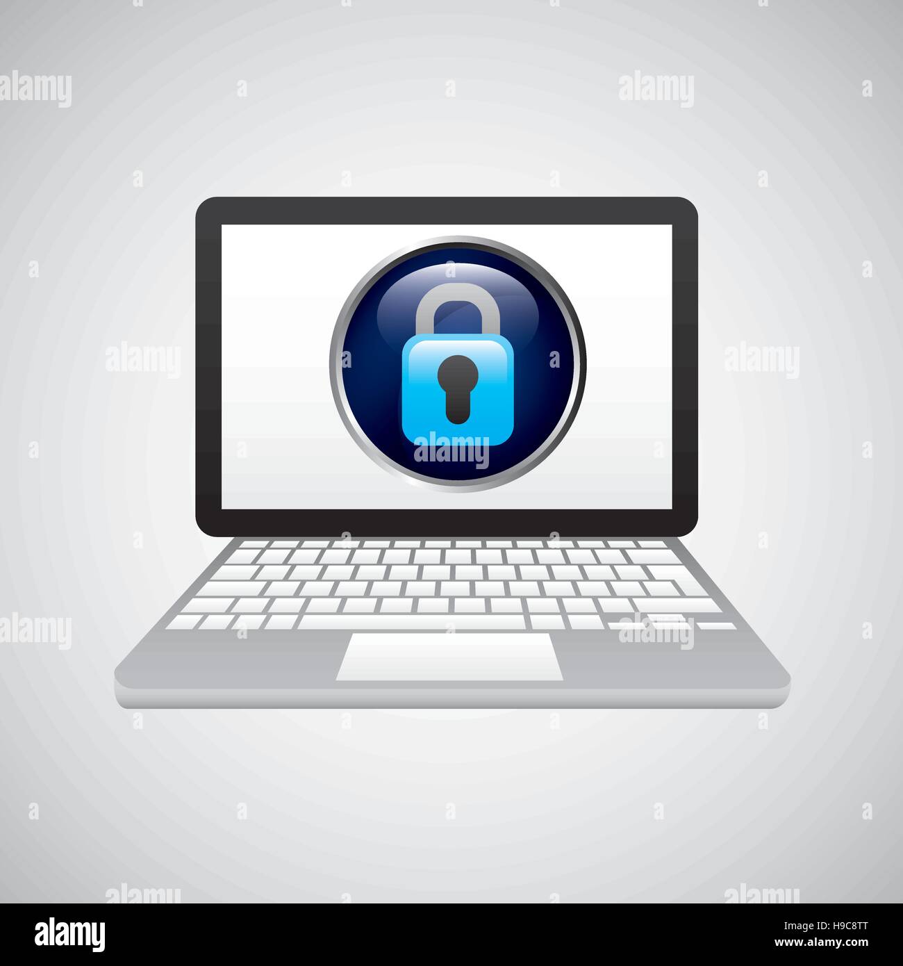 technology laptop padlock protection safety vector illustration eps 10 ...