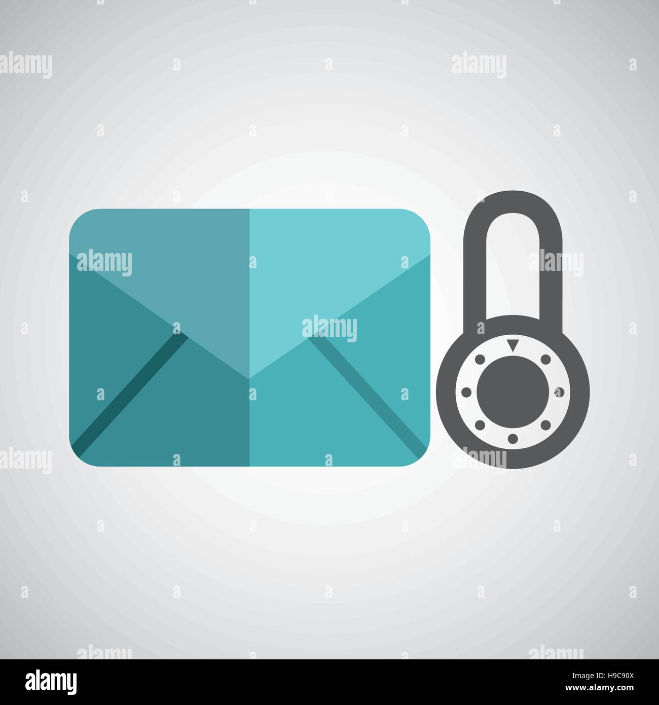 envelope message email padlock security icon graphic vector ...