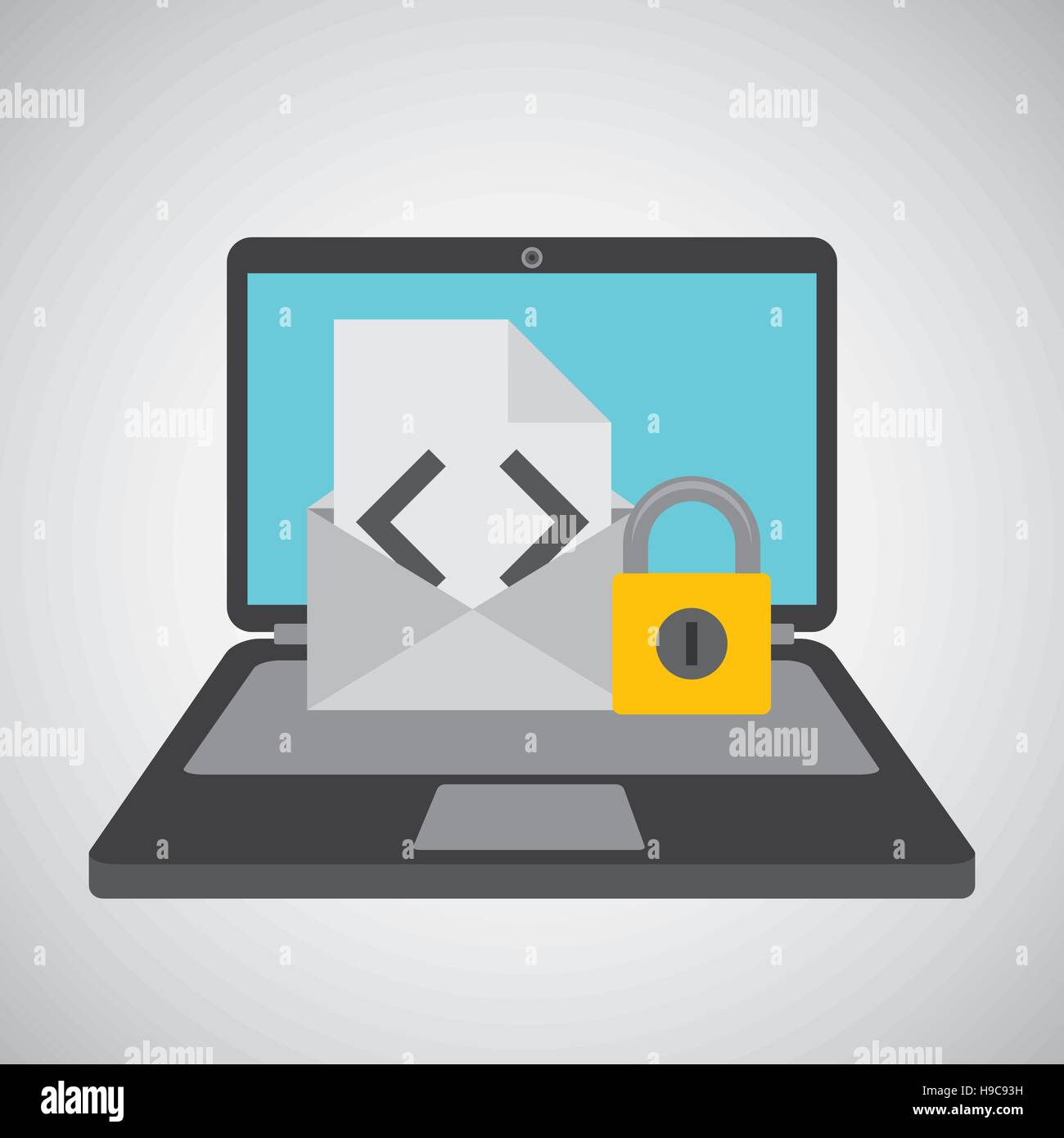 email envelope data protection cyber security vector illustration eps ...