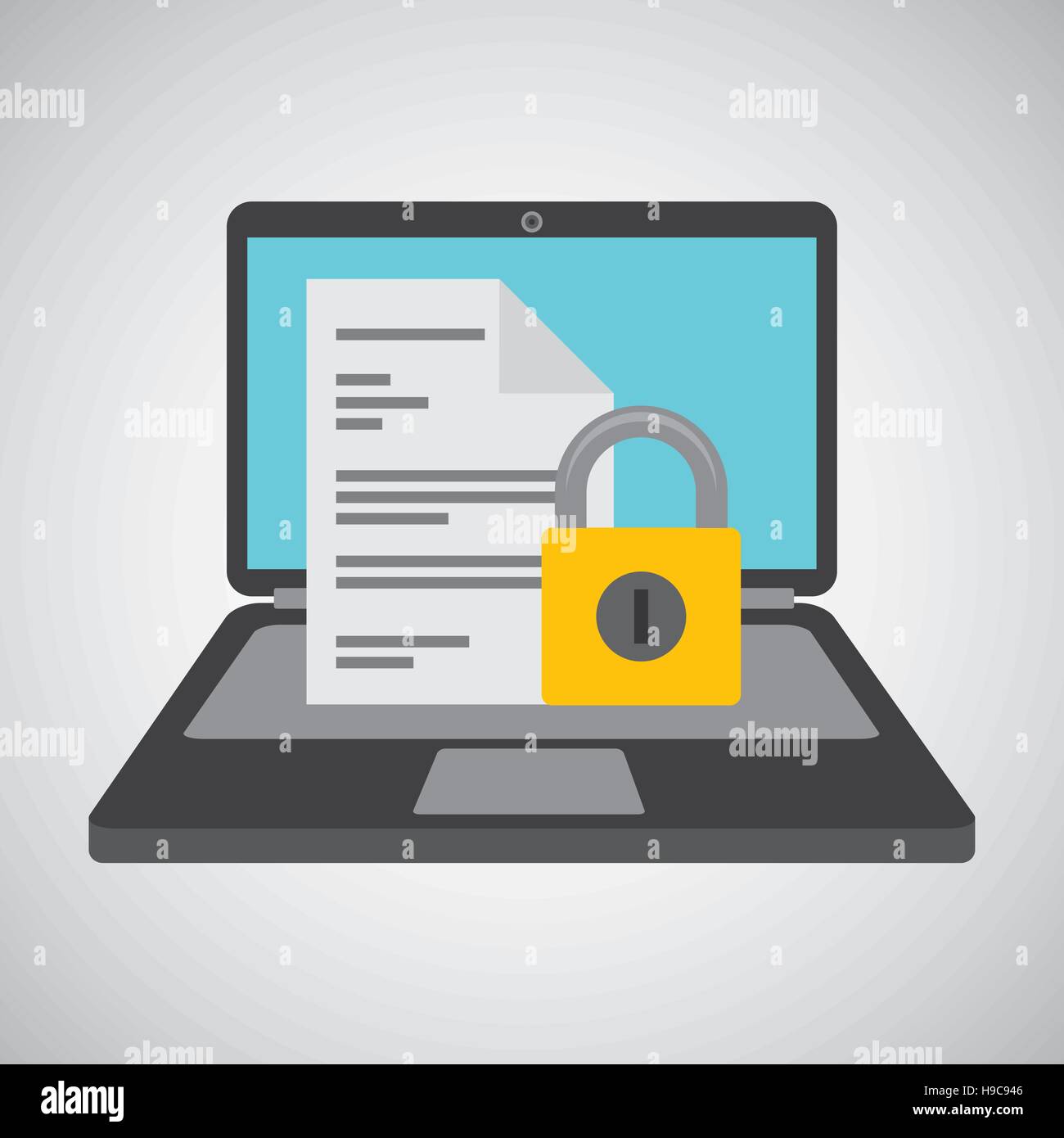 document data protection cyber security vector illustration eps 10 ...