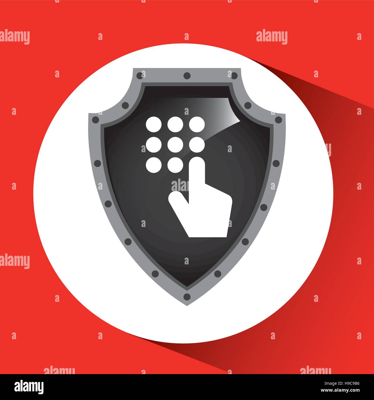 hand holding password security shield data vector illustration eps 10 ...