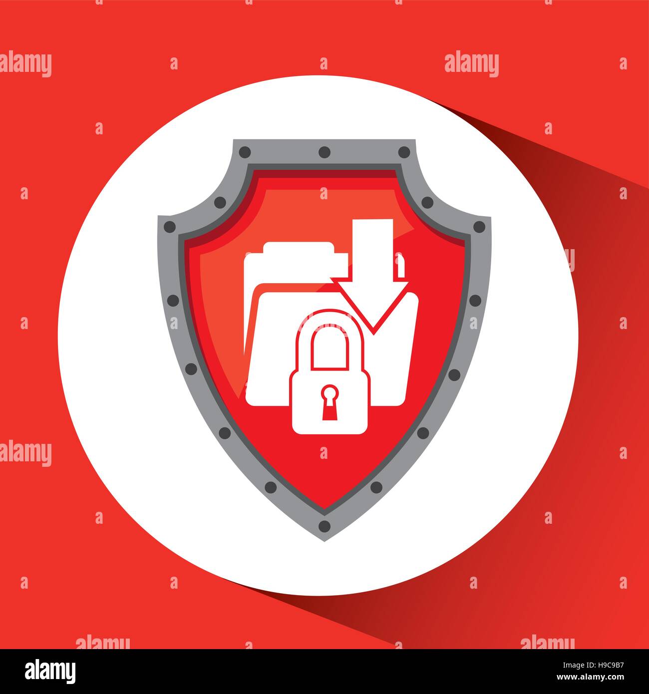 hand holding folder file shield protection data vector illustration eps ...