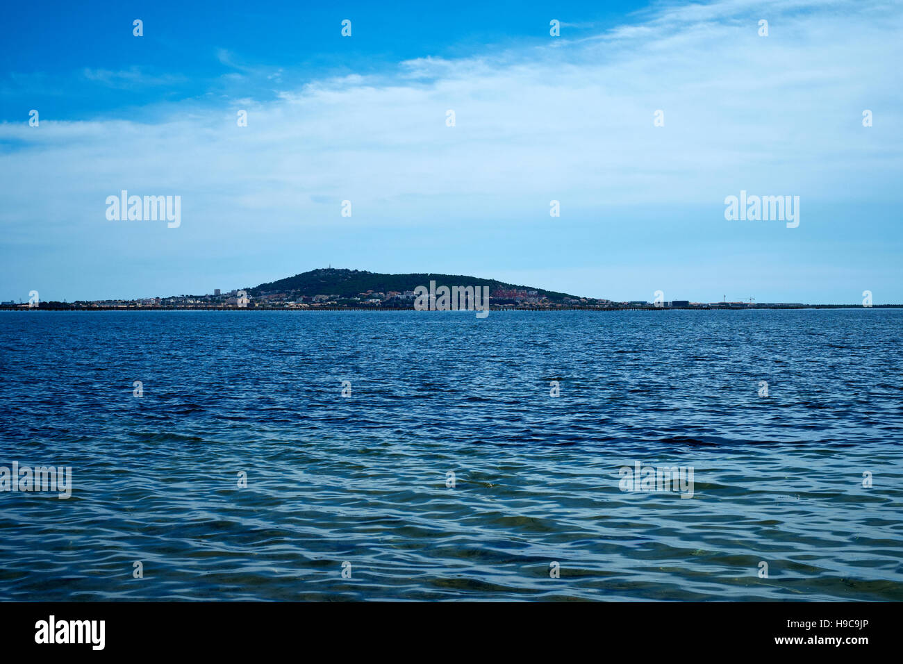 The French town of Sete as seen from Meze in France Stock Photo - Alamy