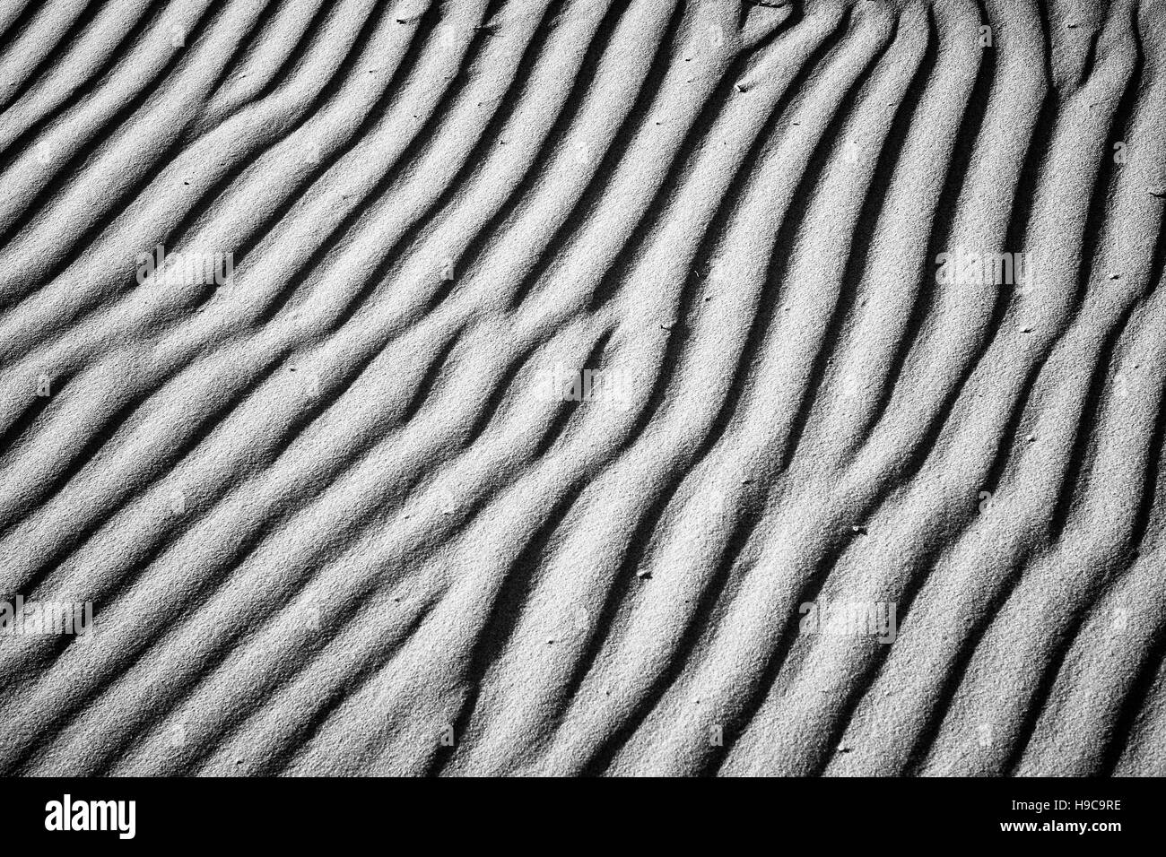 Wave ripple patterns in the sand on the beach at West Wittering, West ...