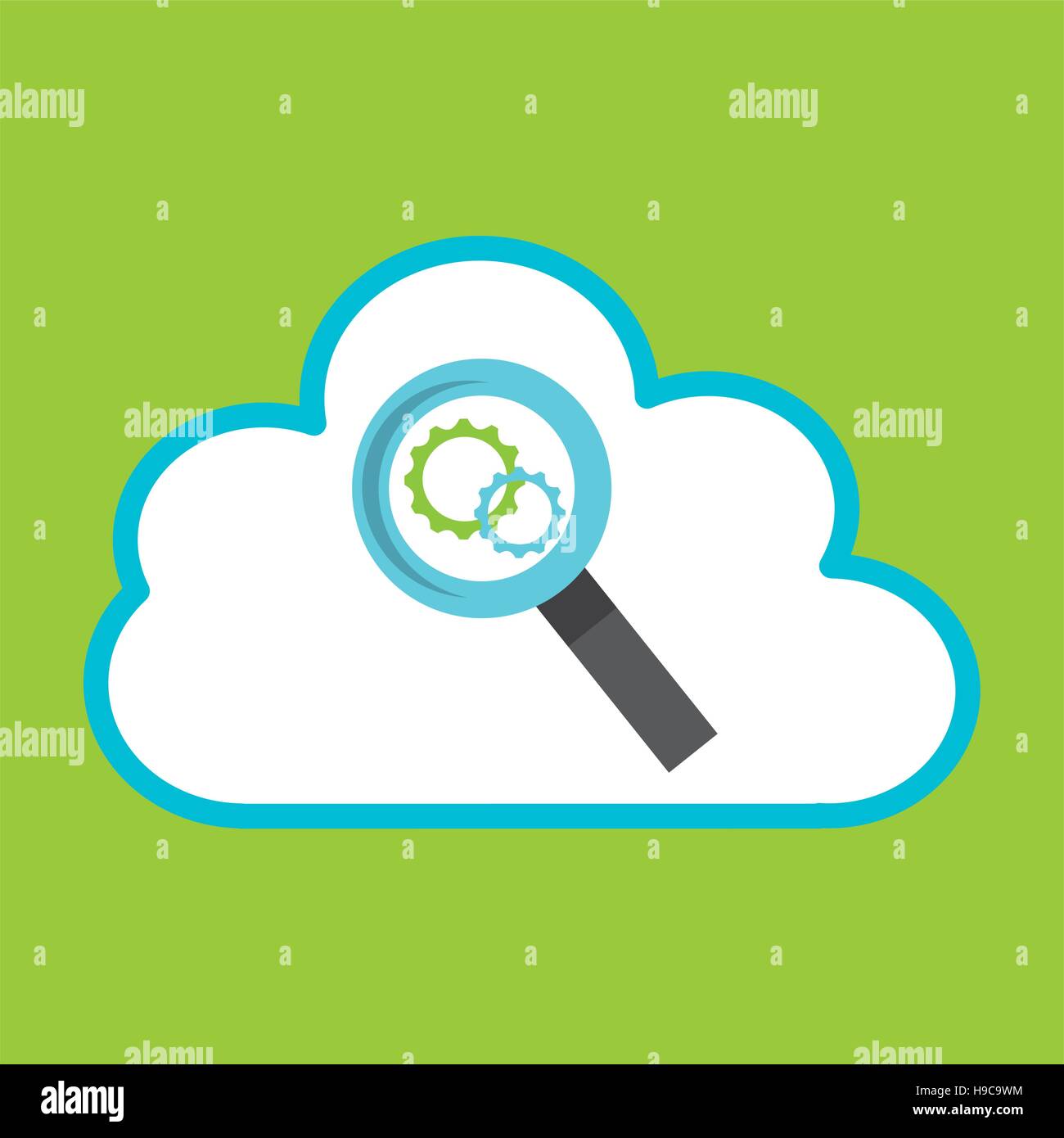 cloud computing searching gear vector illustration eps 10 Stock Vector ...