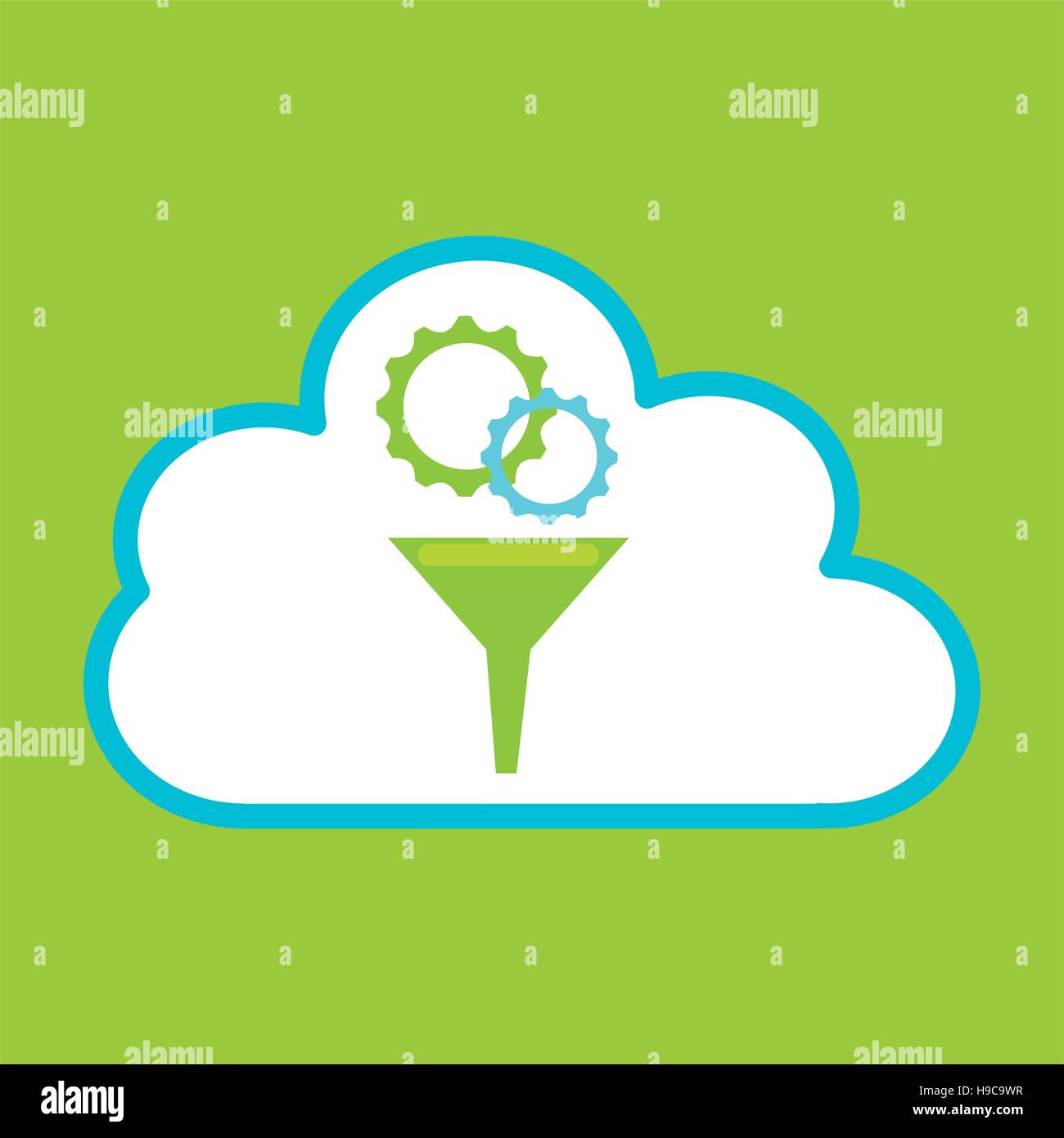 cloud computing gear funnel vector illustration eps 10 Stock Vector ...