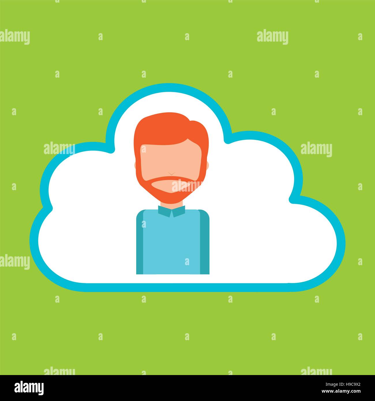 cloud computing character man vector illustration eps 10 Stock Vector ...