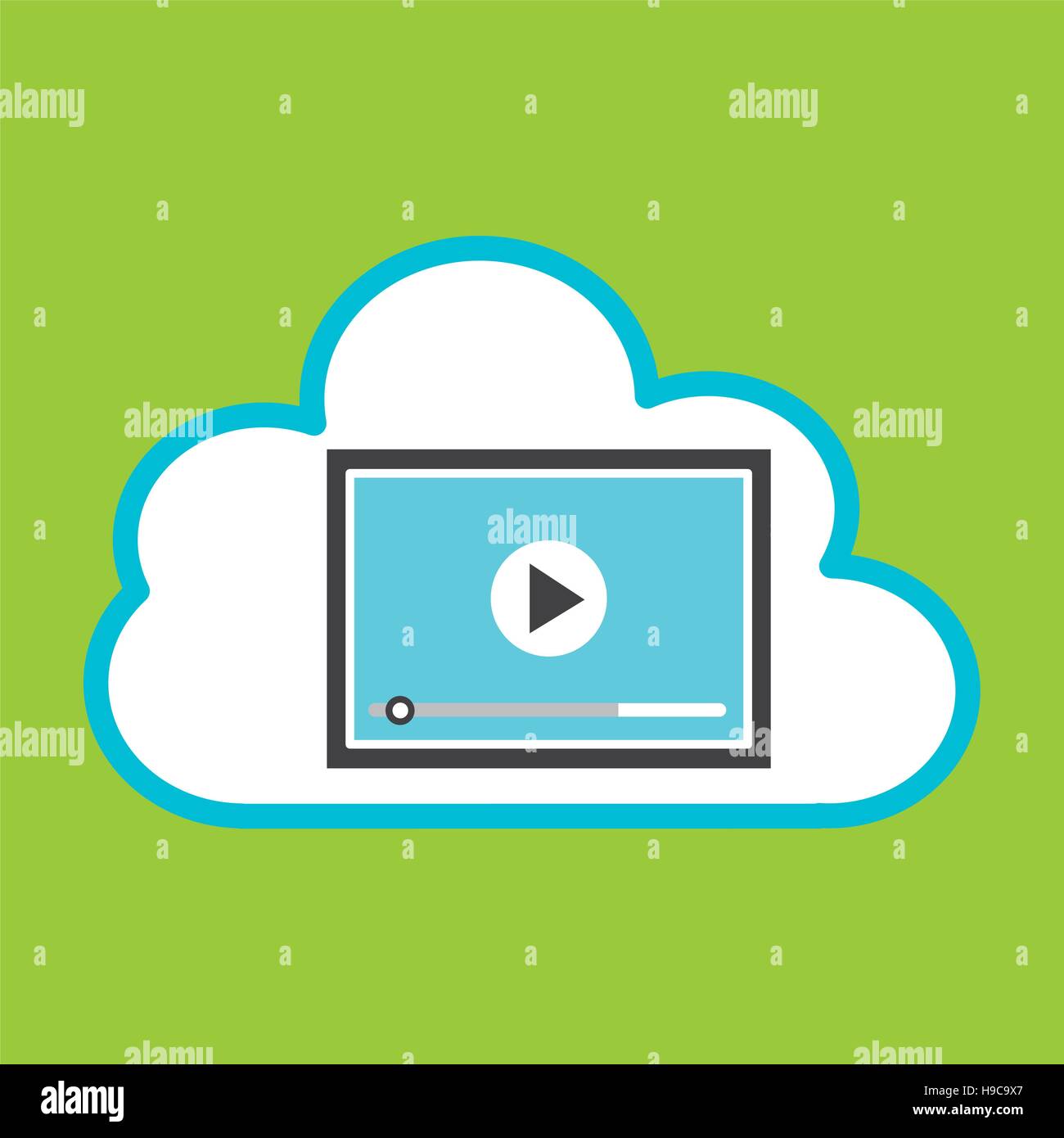 cloud computing video player vector illustration eps 10 Stock Vector ...