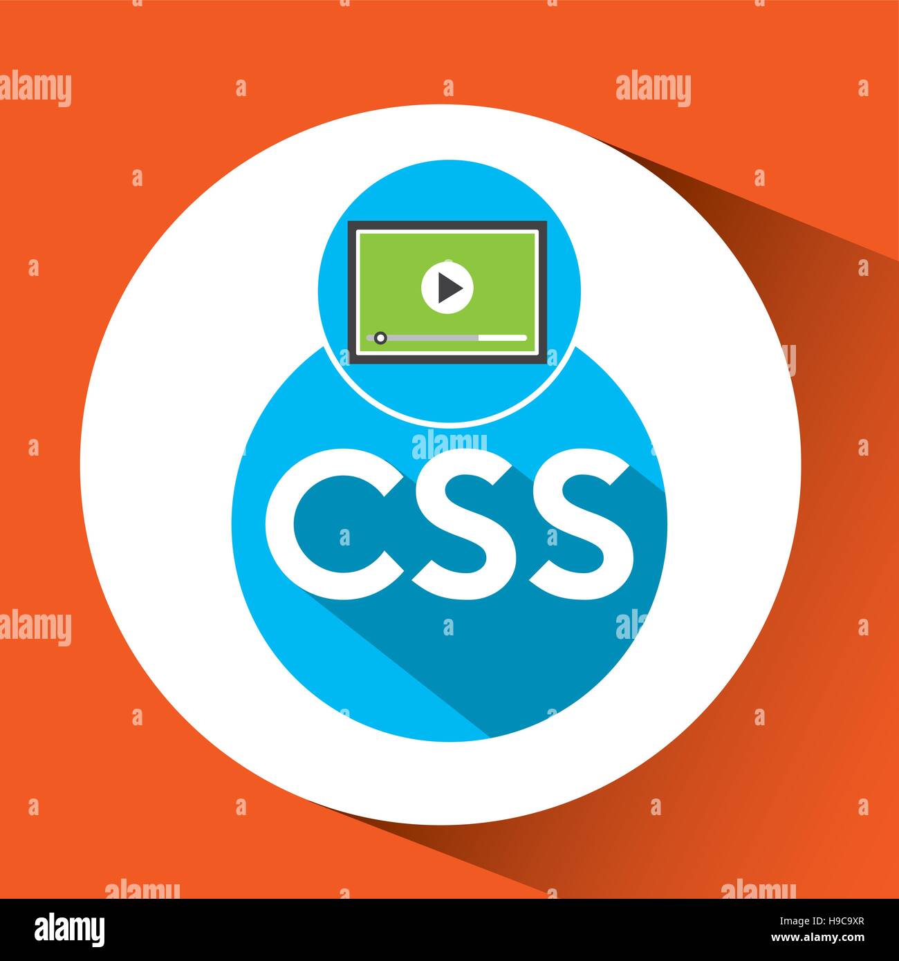 web development video player css vector illustration eps 10 Stock ...