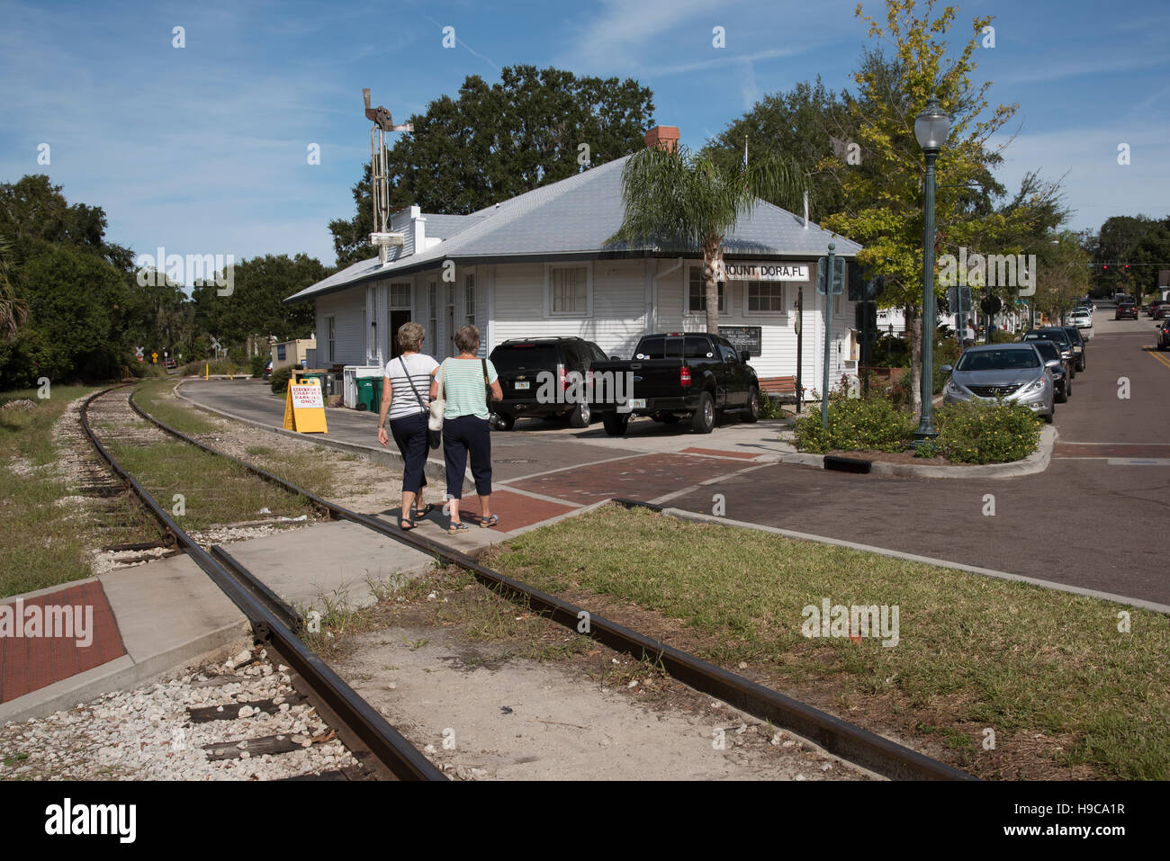 Mount Dora Florida USA - Railroad tracks and the old station looking ...
