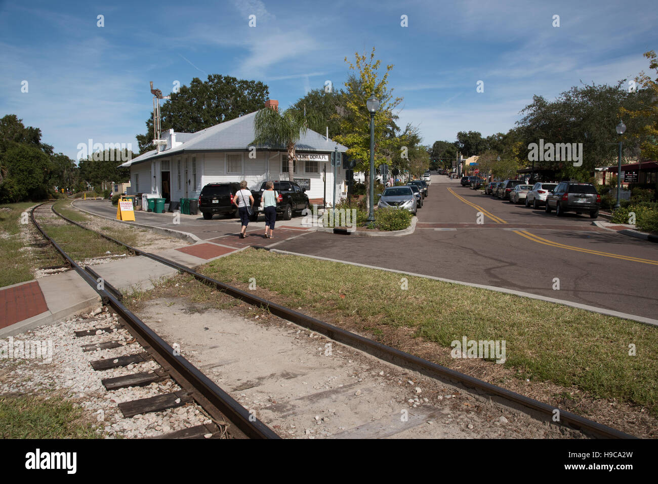 Mount Dora Florida USA - Railroad tracks and the old station looking ...