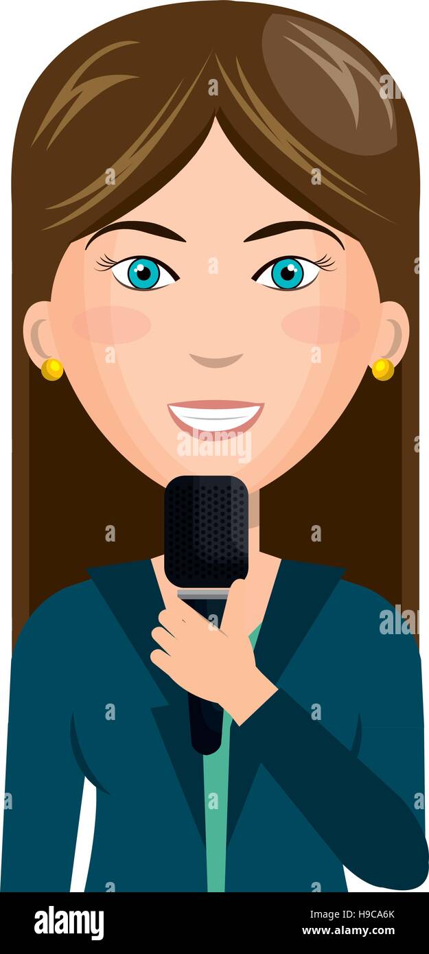 Breaking news reporter character vector Stock Vector Images - Alamy
