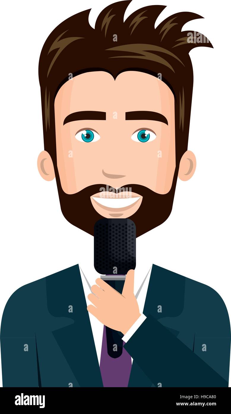 breaking news reporter character vector illustration design Stock ...