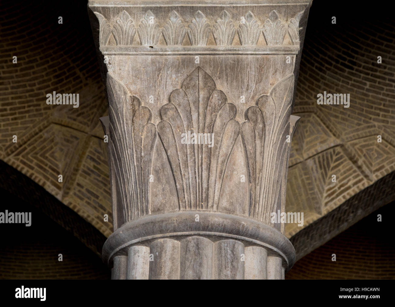 Vakil mosque prayer hall column, Fars province, Shiraz, Iran Stock ...