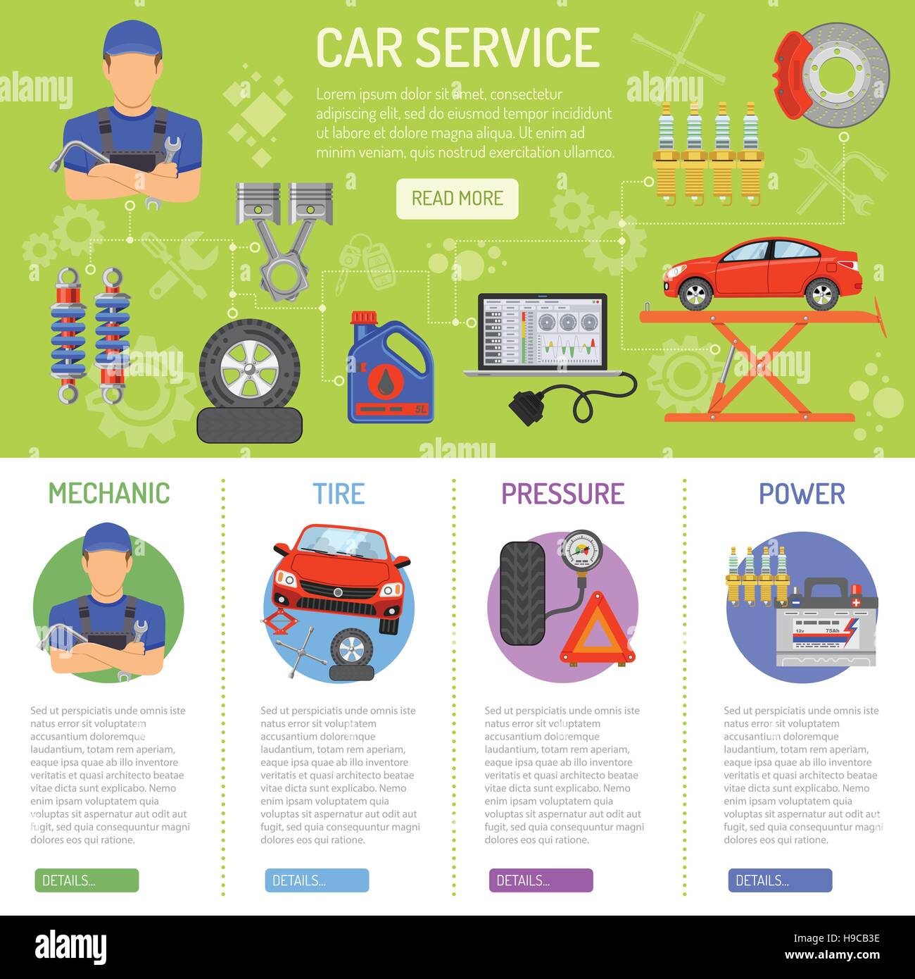 Car Service Infographics Stock Vector Image & Art - Alamy