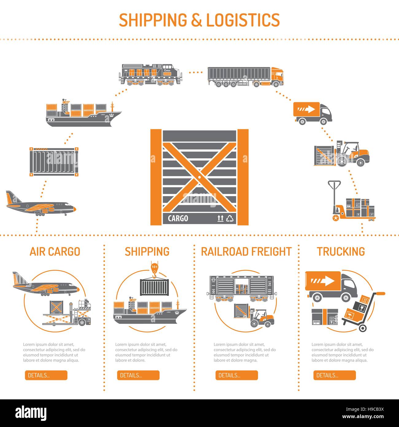 Shipping and logistics Concept Stock Vector Image & Art - Alamy