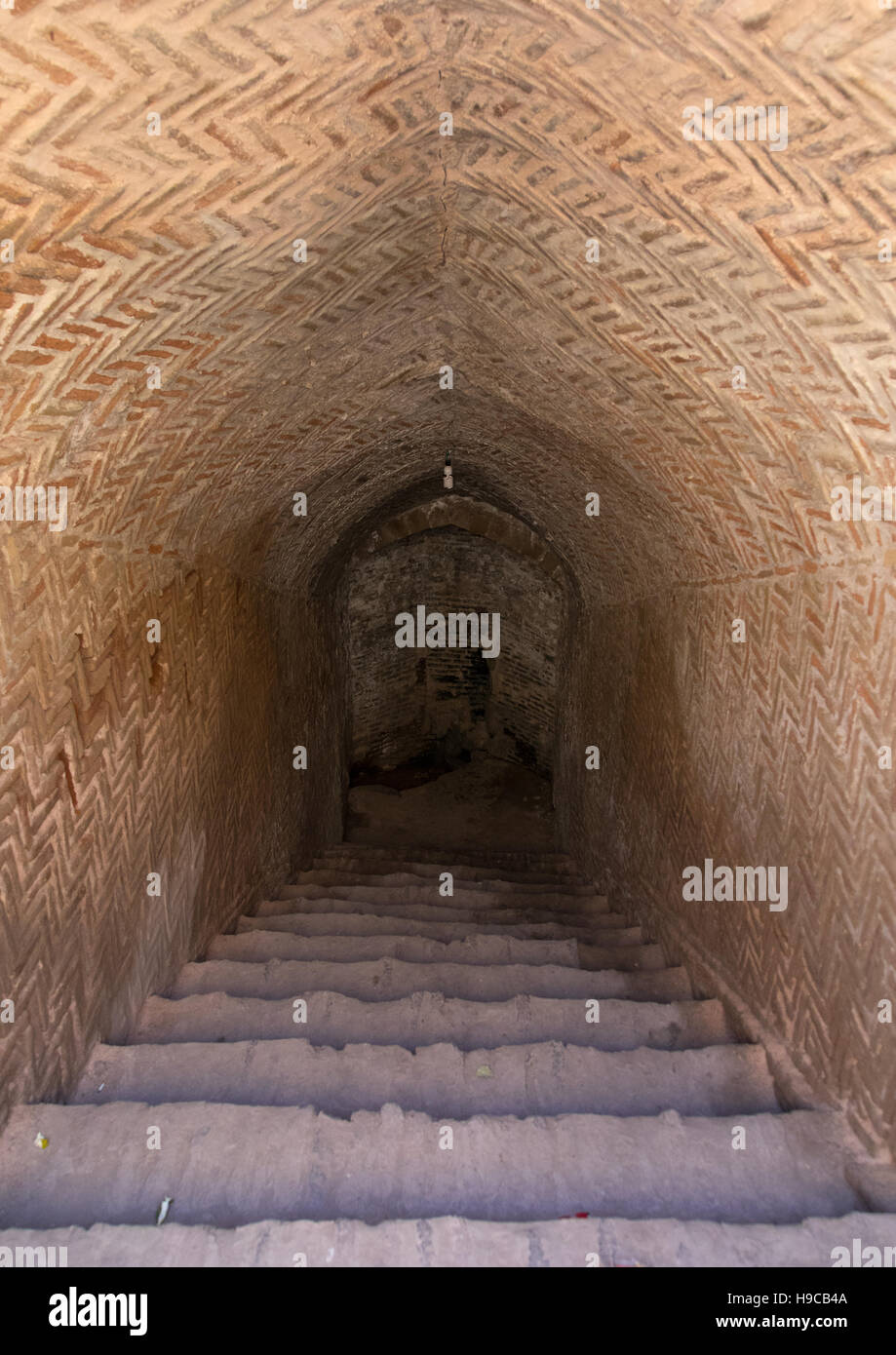 Stairs to an underground water reservoir, Isfahan province, Ardestan ...