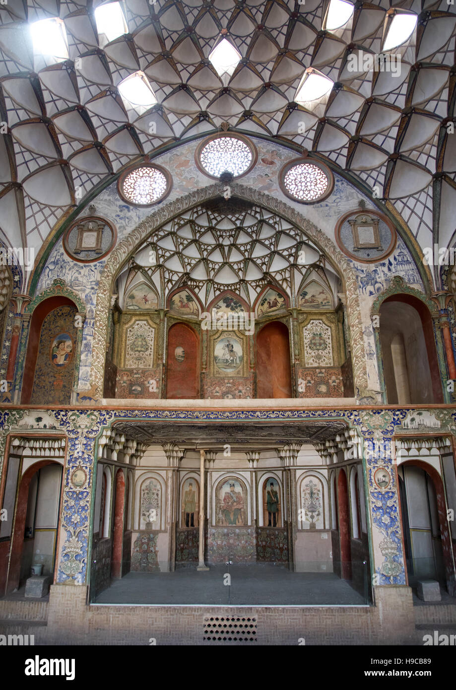 Stucco work on the walls of the borujerdi house, Isfahan province ...
