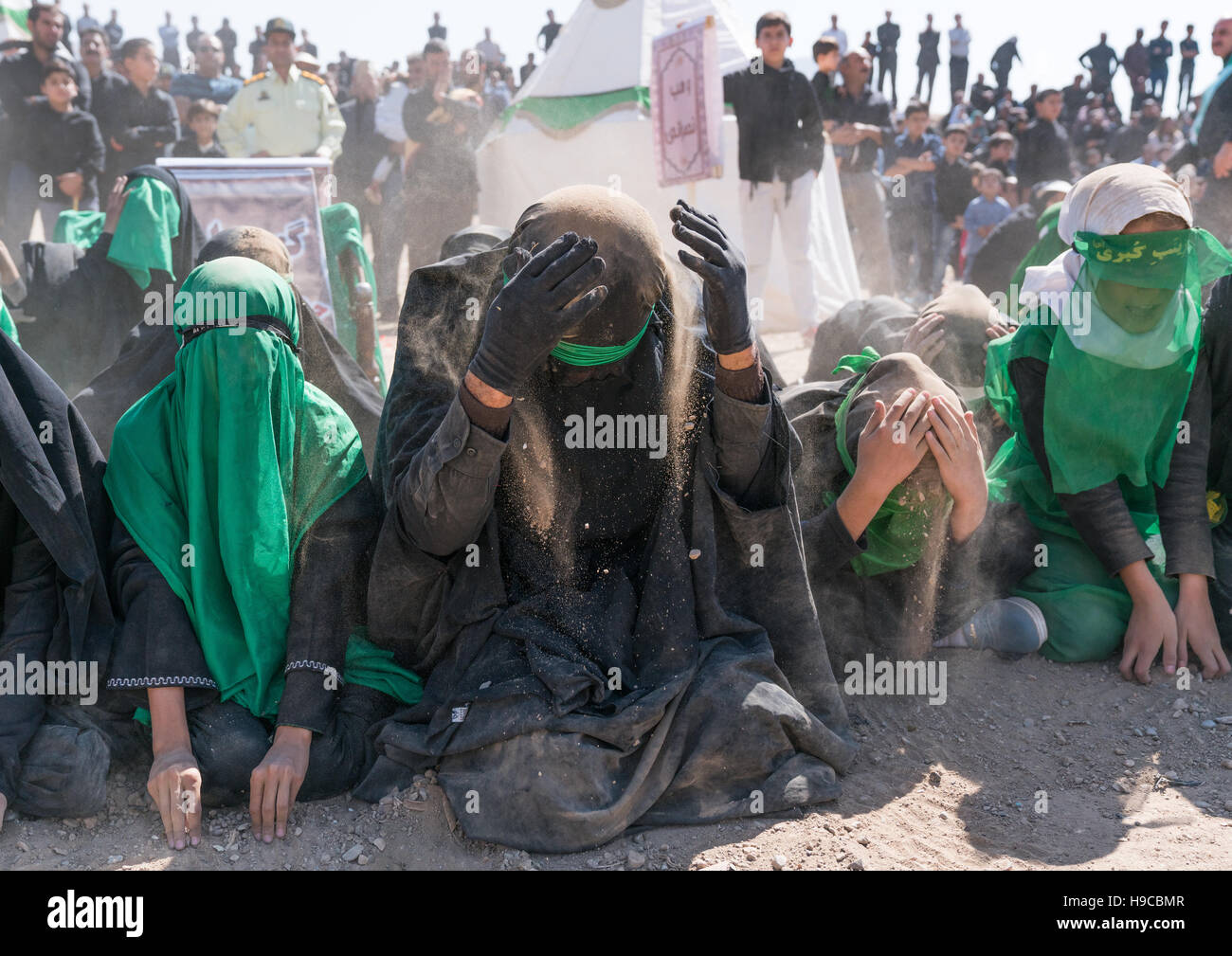 Shiite women crying during a traditional religious theatre called ...