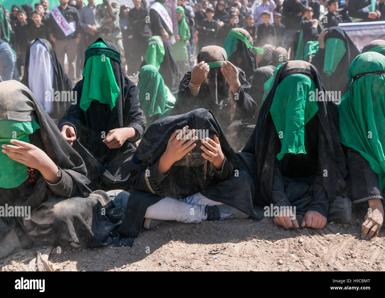 Shiite women crying during a traditional religious theatre called ...