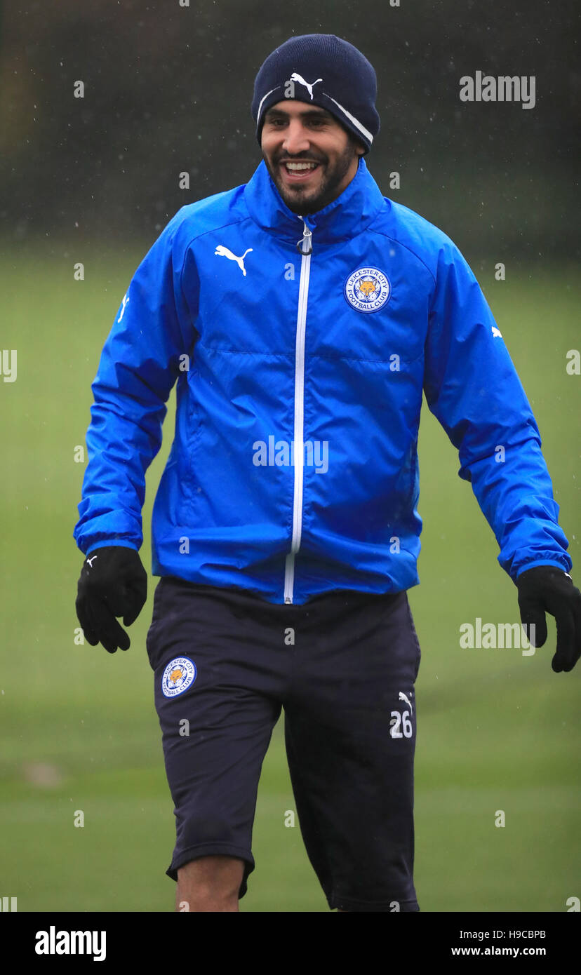 Leicester City's Riyad Mahrez during a training session at Belvoir ...