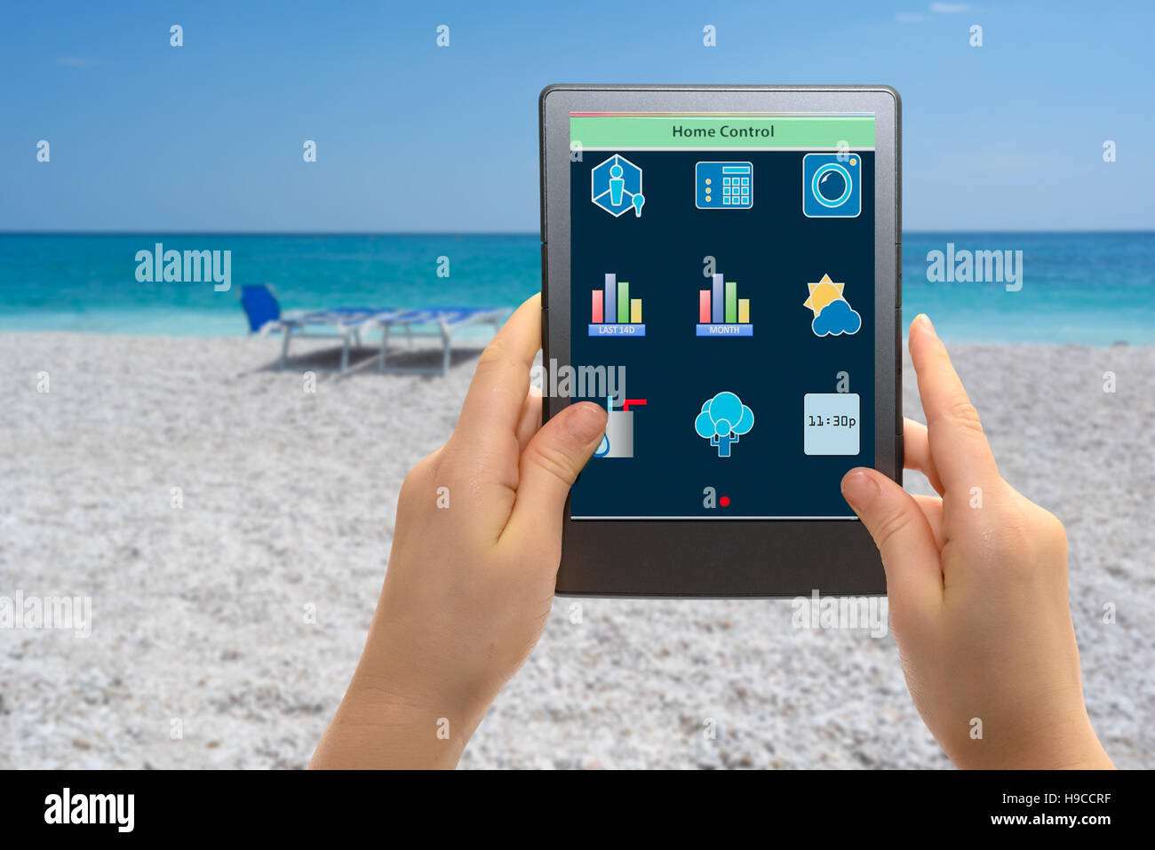 a remote home control system on a digital tablet Stock Photo - Alamy
