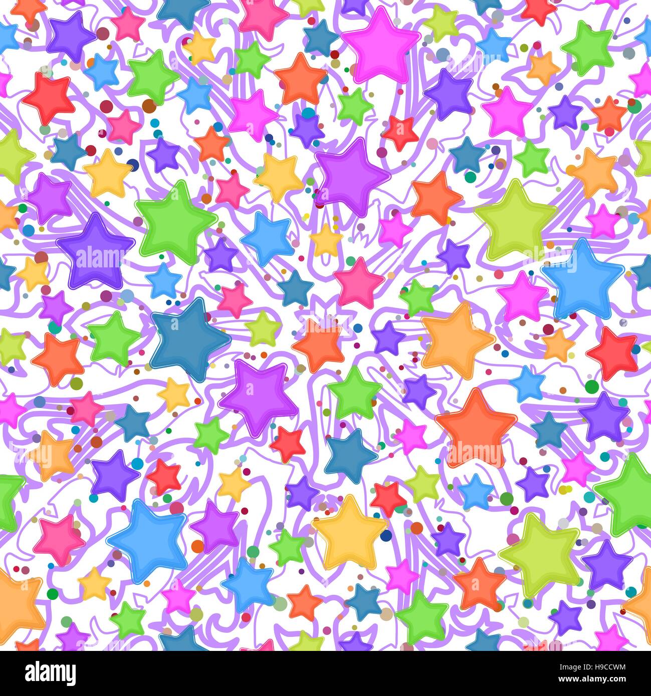 Seamless Pattern, Colorful Stars Stock Vector Image & Art - Alamy