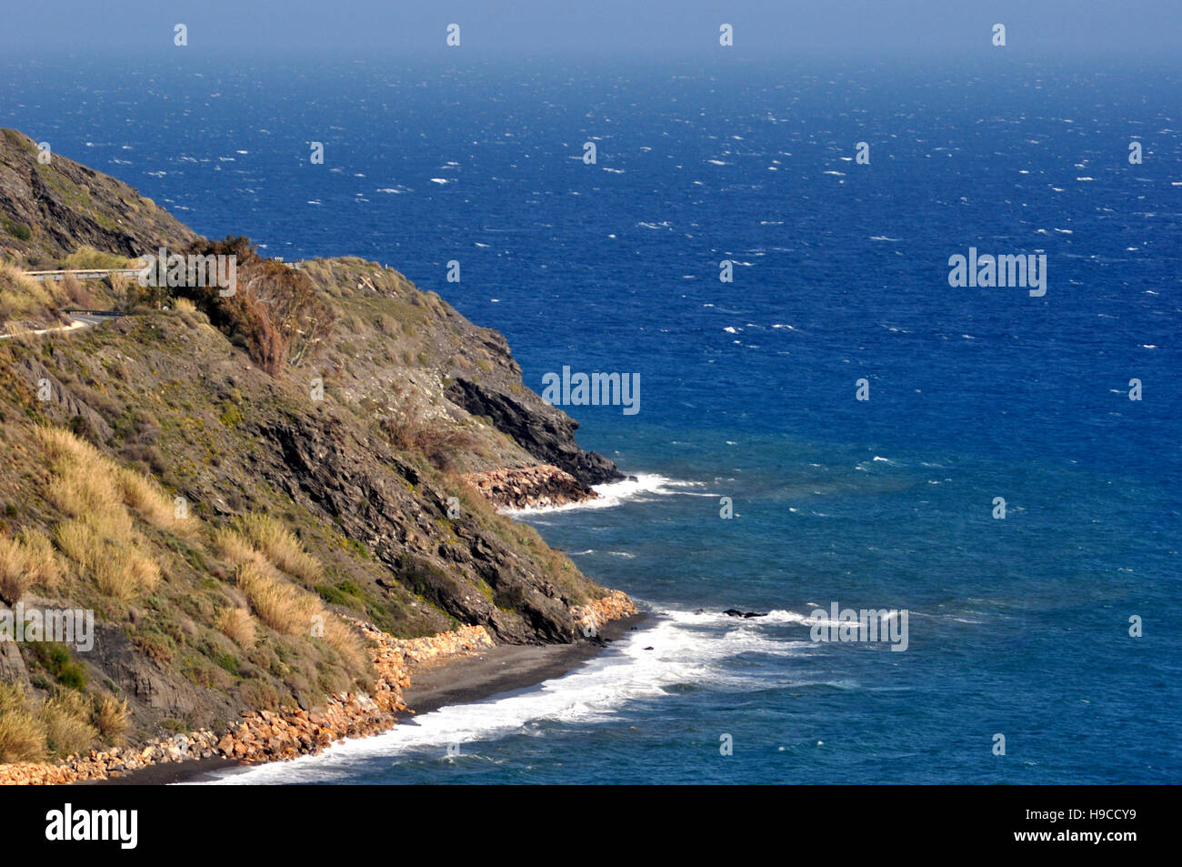 blue sea, wind and cliff Stock Photo - Alamy