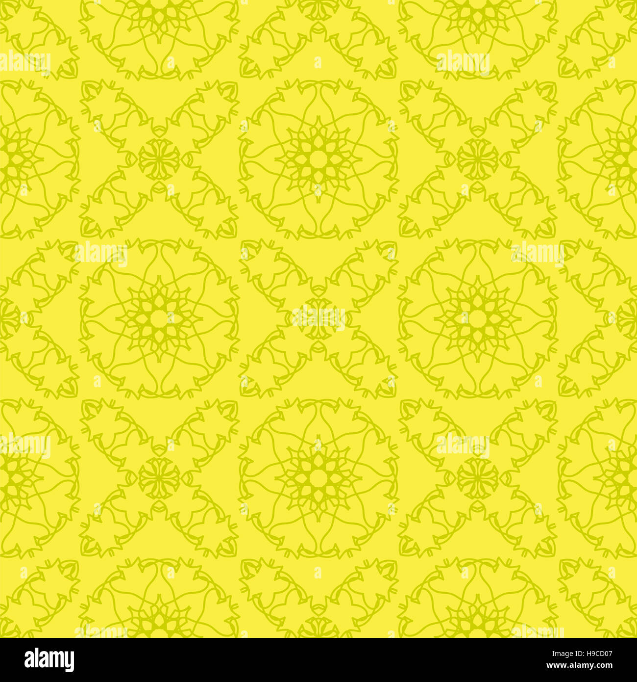 Yellow Ornamental Seamless Line Pattern Stock Photo - Alamy