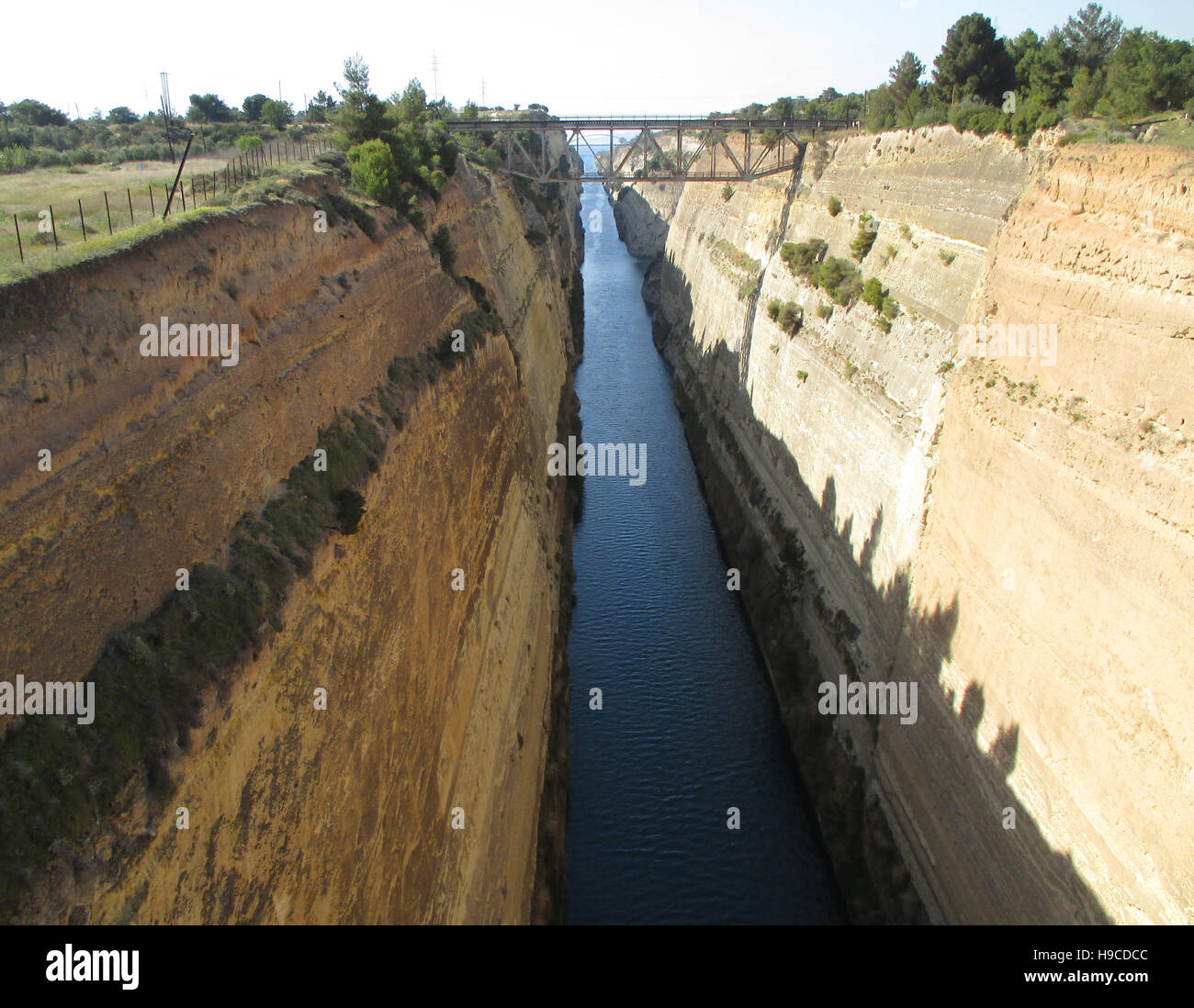 Breathtaking Corinth Canal, Peloponnese peninsula of Greece Stock Photo ...