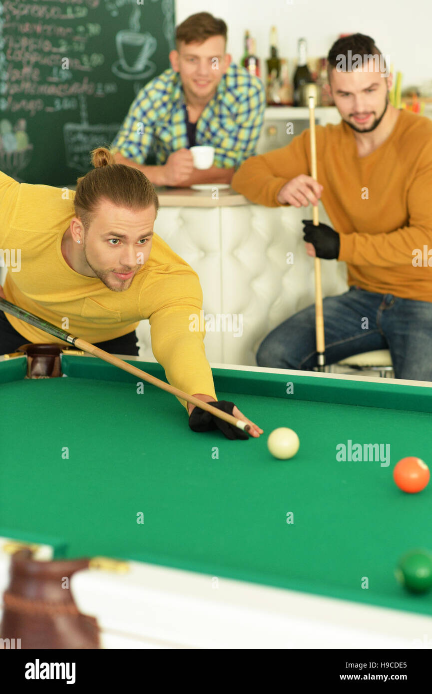 Men play billiard Stock Photo - Alamy