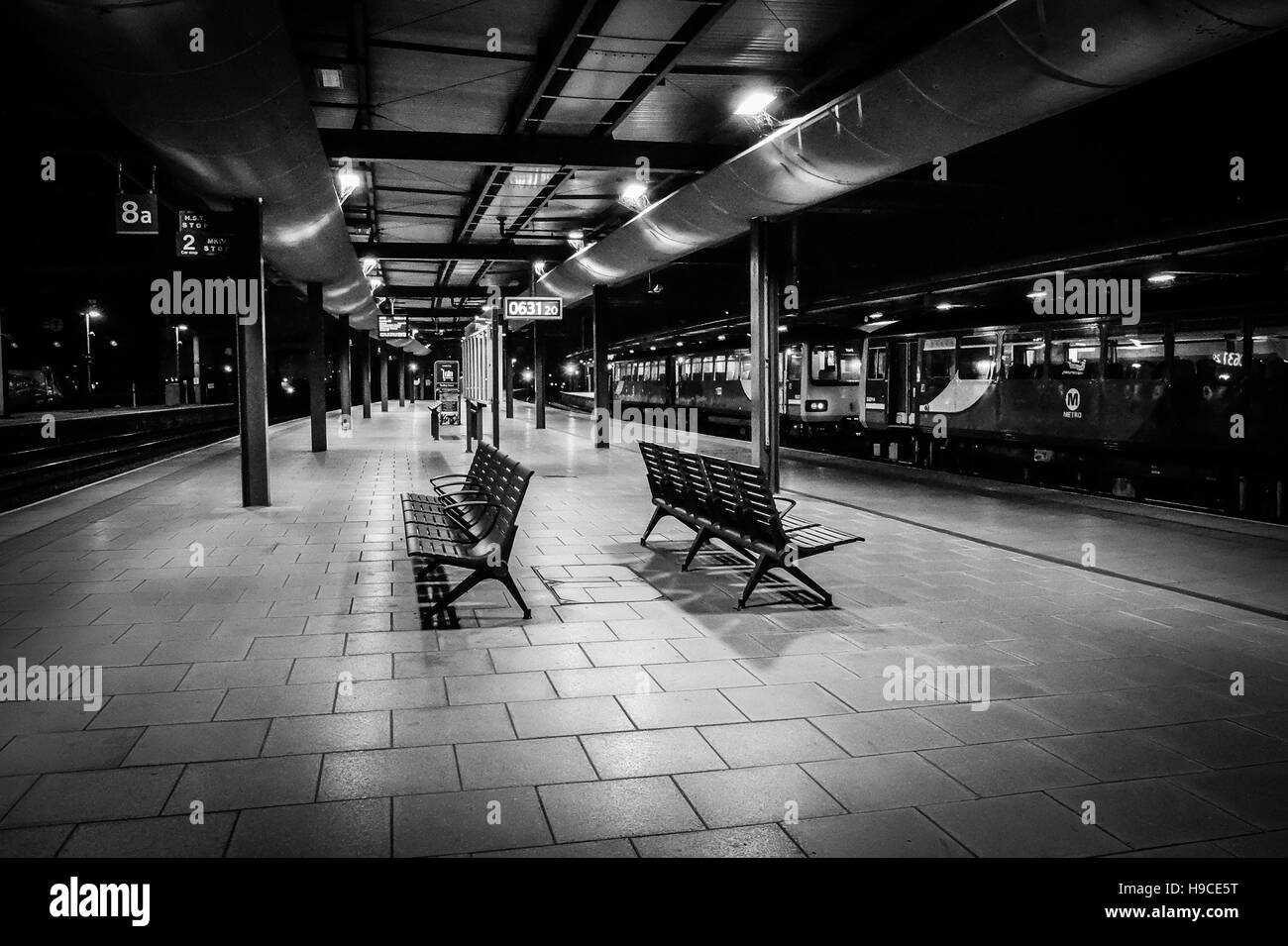With empty trains Black and White Stock Photos & Images - Alamy