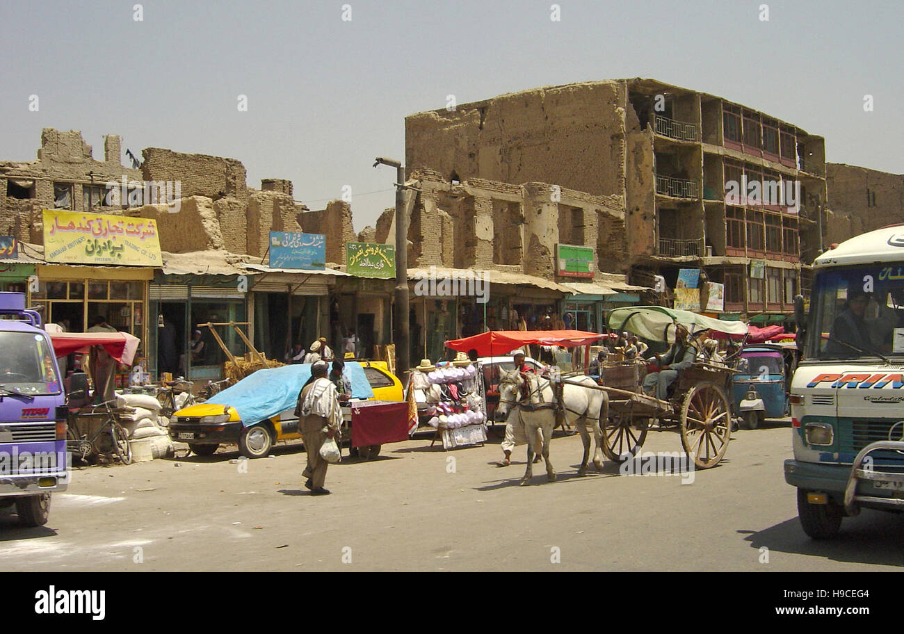 29th May 2004 A typical street scene in Kabul, Afghanistan: life goes ...