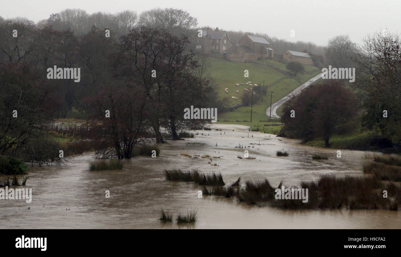 A field near Nettleton, Wiltshire, is flooded due to the recent high ...