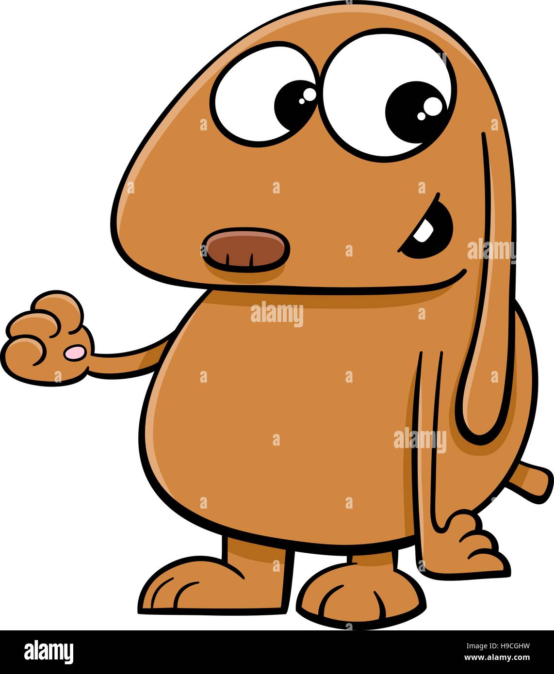 Cartoon Illustration of Funny Dog Animal Character Stock Vector Image ...
